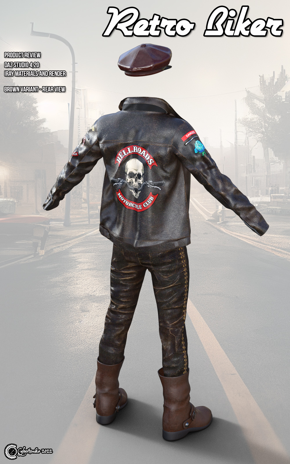 Retro Biker for G8M | Daz 3D