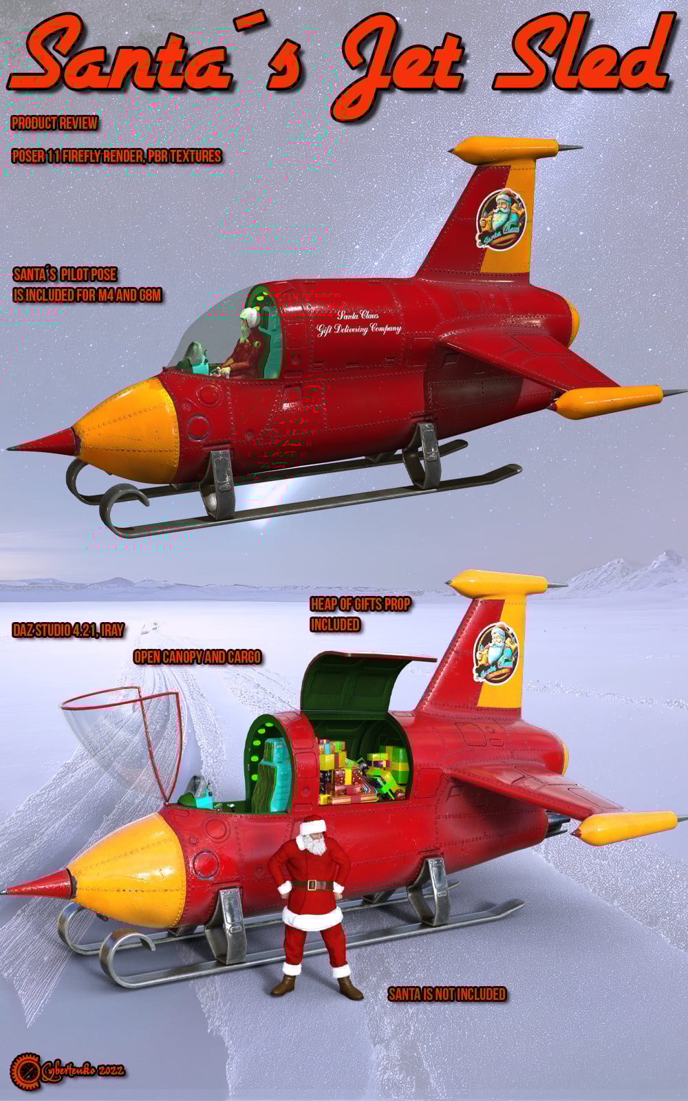 Santas Jet Sled | Daz 3D
