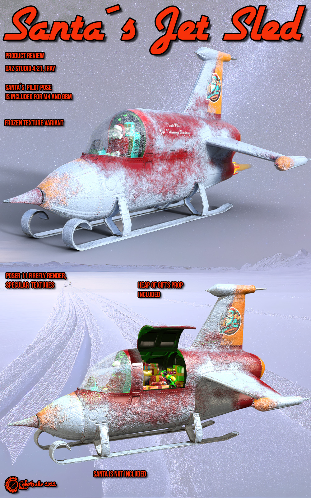 Santas Jet Sled | Daz 3D