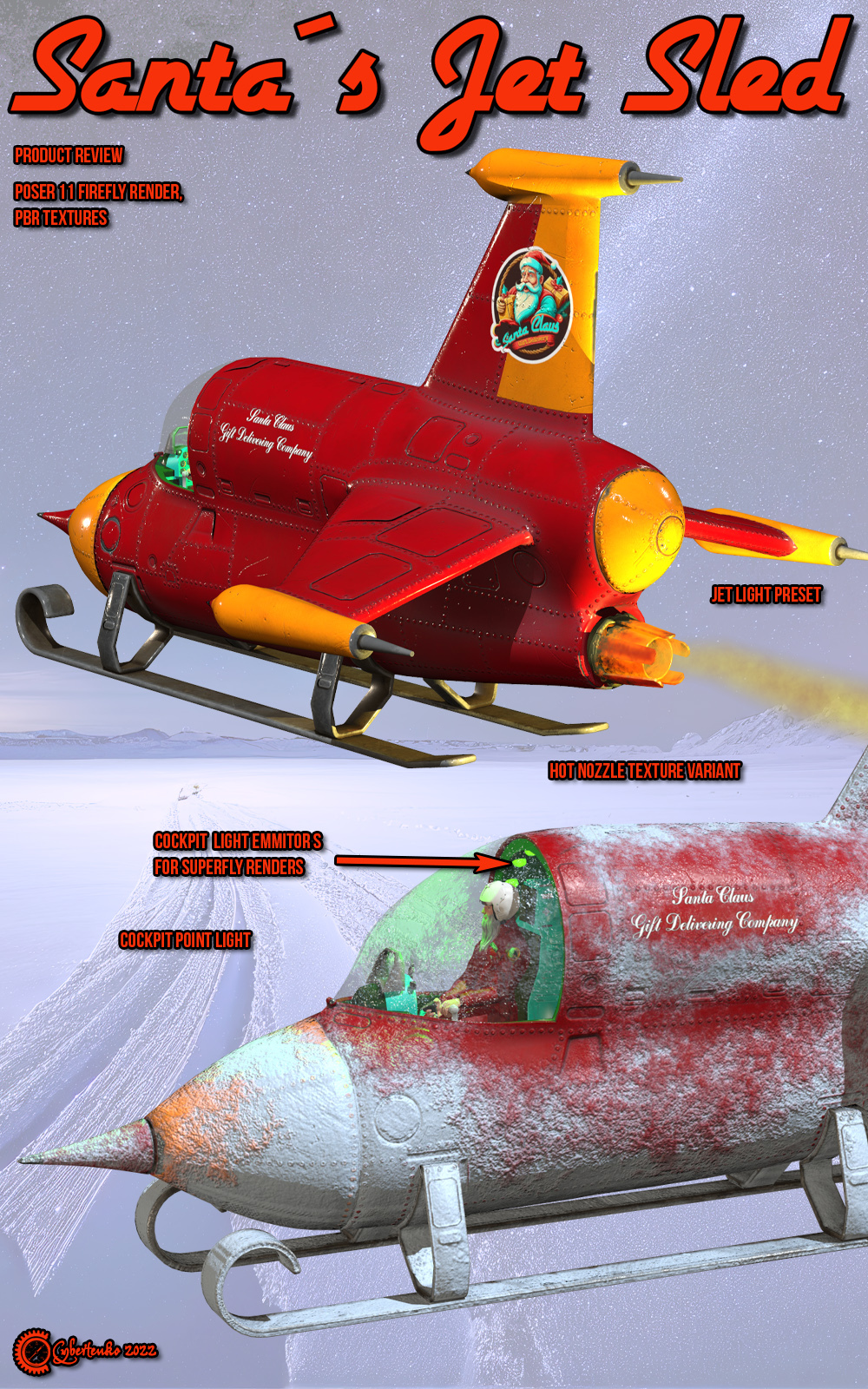 Santas Jet Sled | Daz 3D