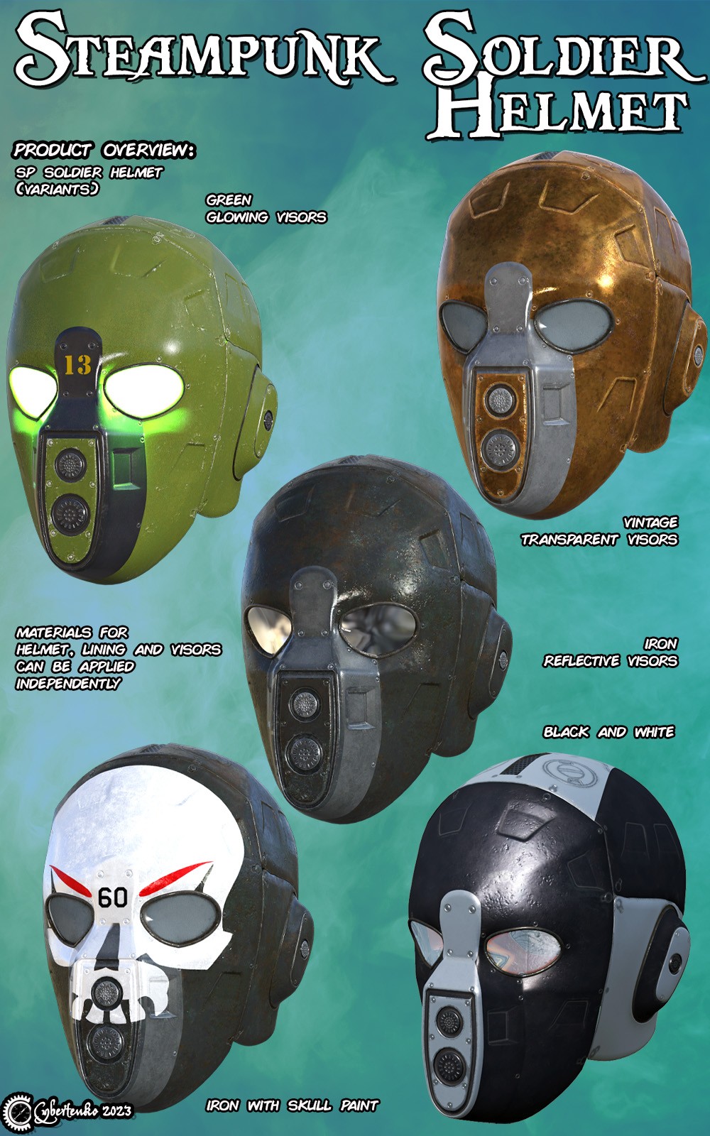 Steampunk Soldier Helmet for G8M | Daz 3D