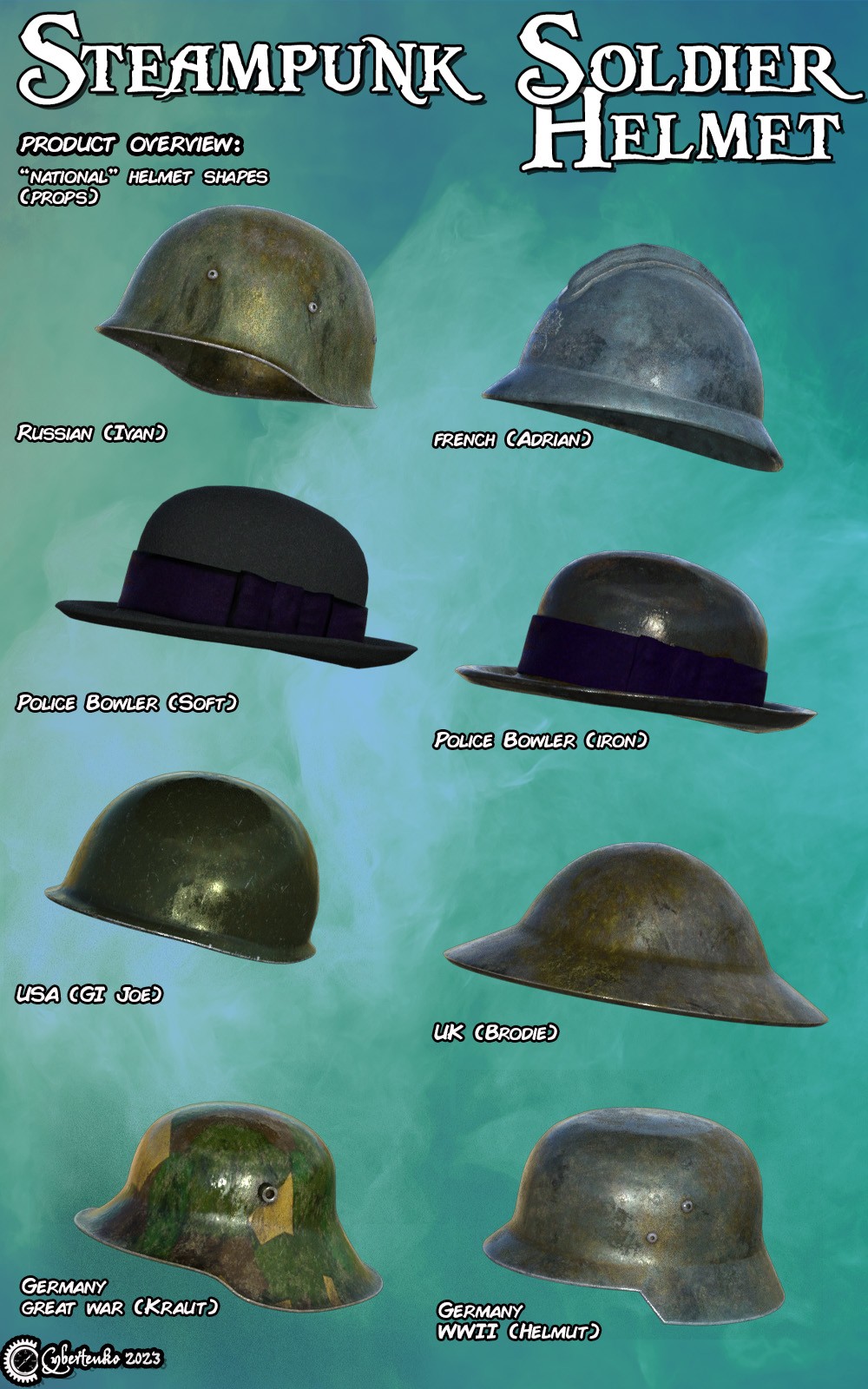 Steampunk Soldier Helmet for G8M | Daz 3D