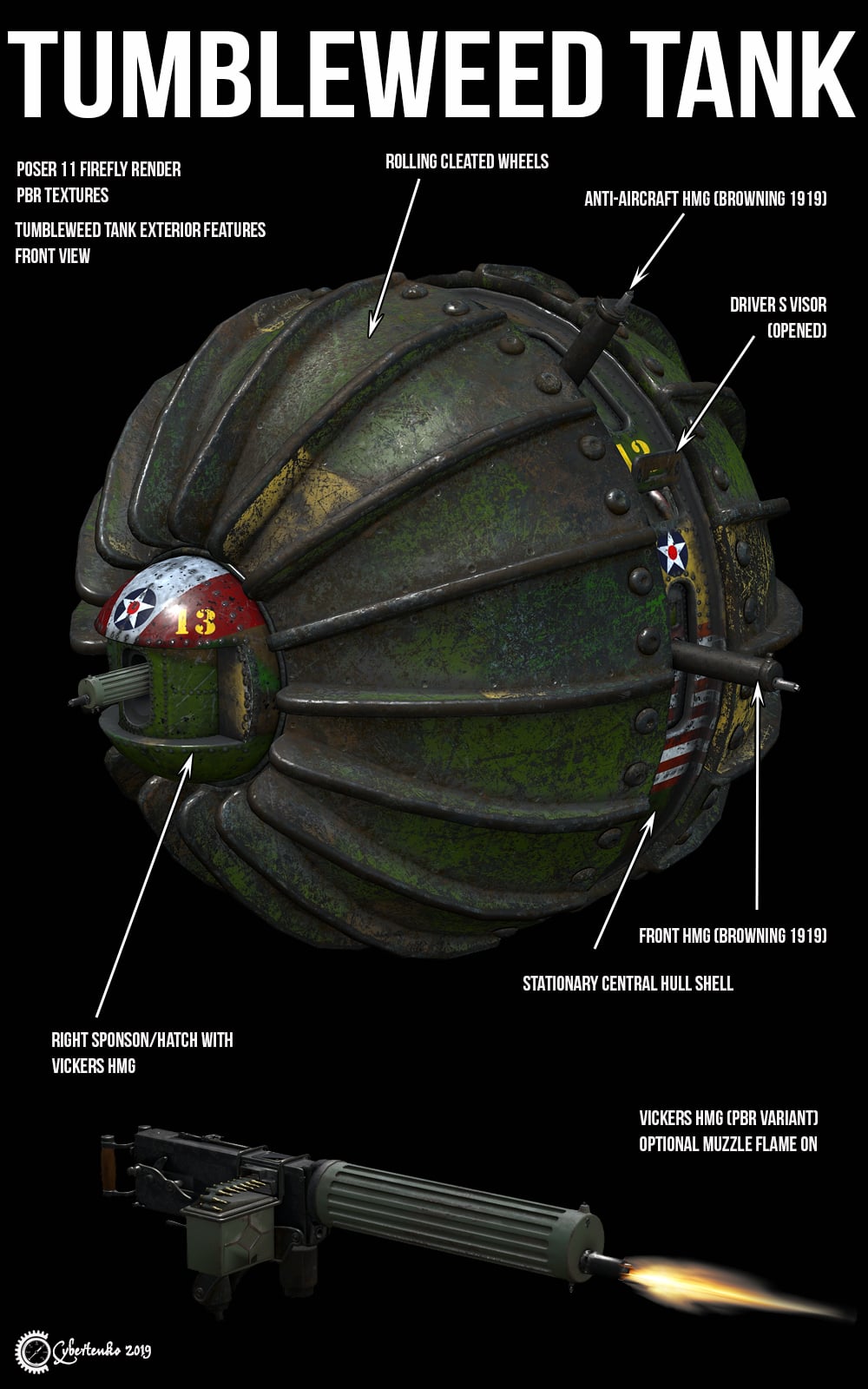 Tumbleweed Tank | Daz 3D