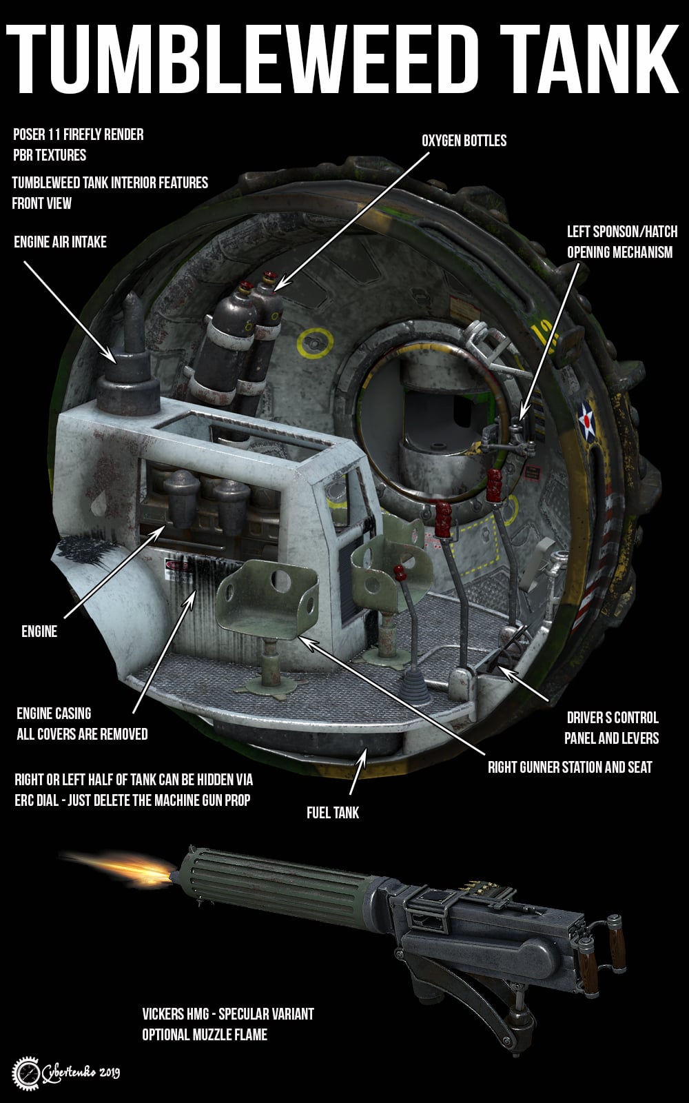 Tumbleweed Tank | Daz 3D
