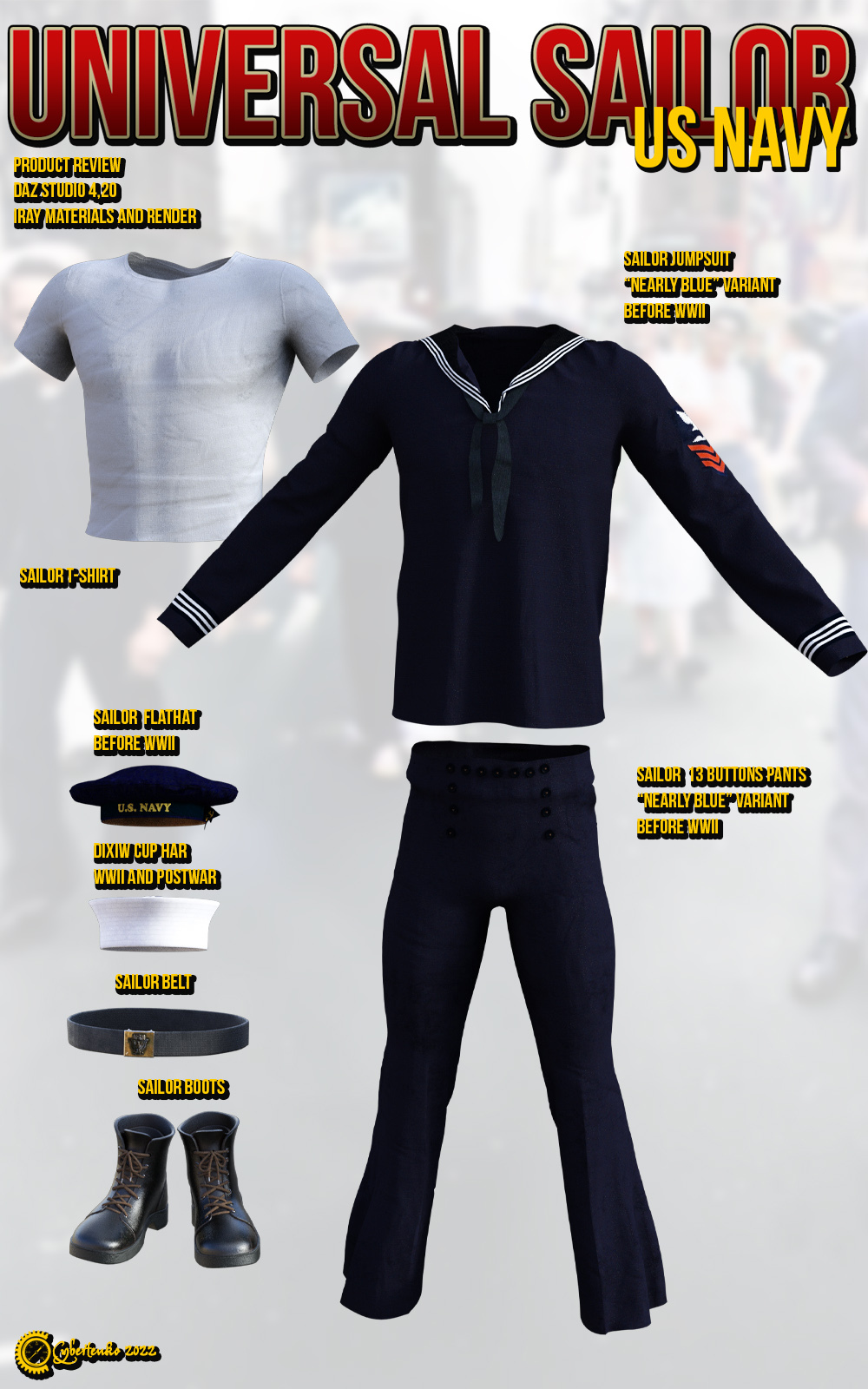 Universal Sailor - US Navy for G8M | Daz 3D