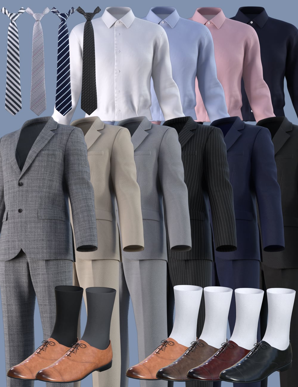 dForce HnC24 Basic Suit Outfits for Genesis 9 | Daz 3D