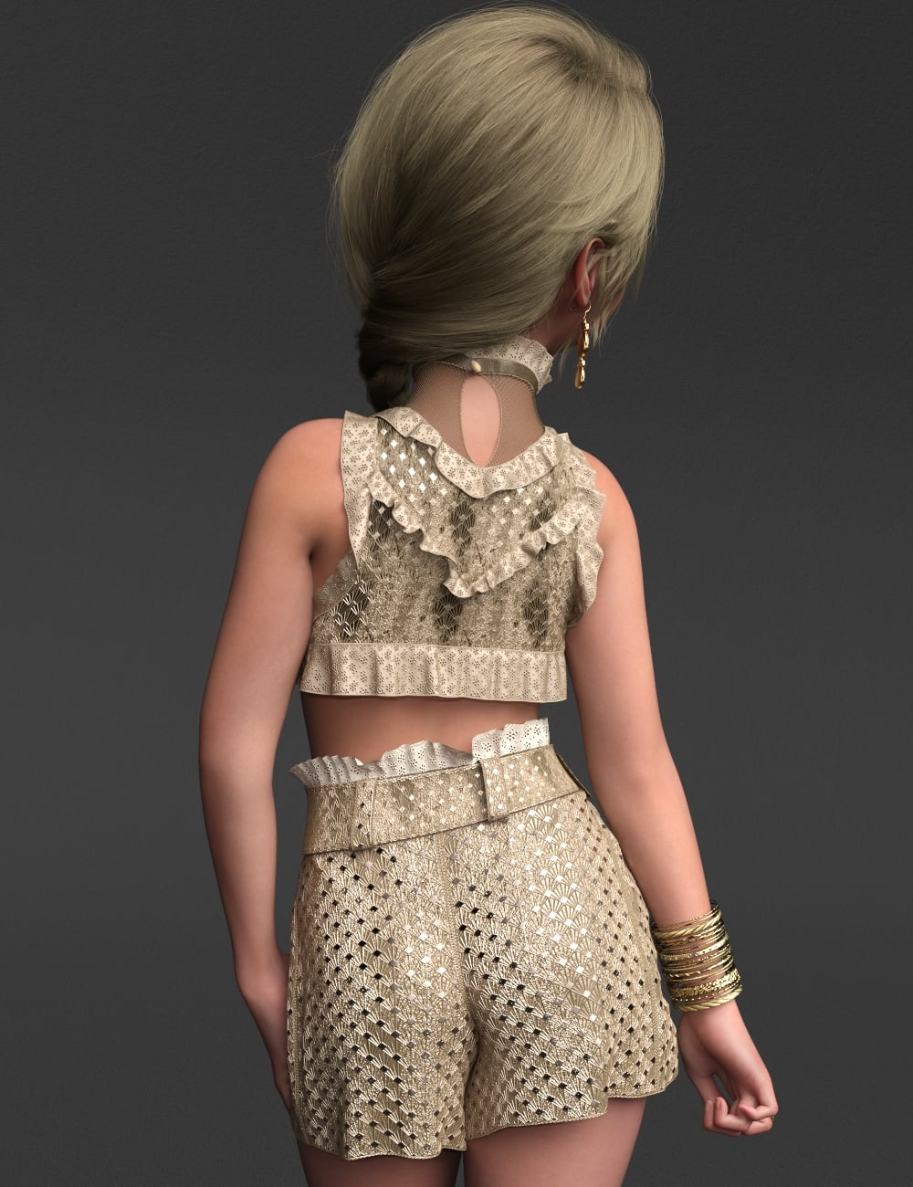 dForce Ruffle Shorts Outfit for Genesis 9 | Daz 3D