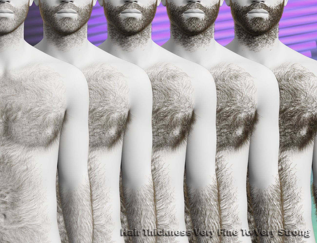 Jepe's dForce Omni Body Hair Sets For Genesis 8 Males | Daz 3D