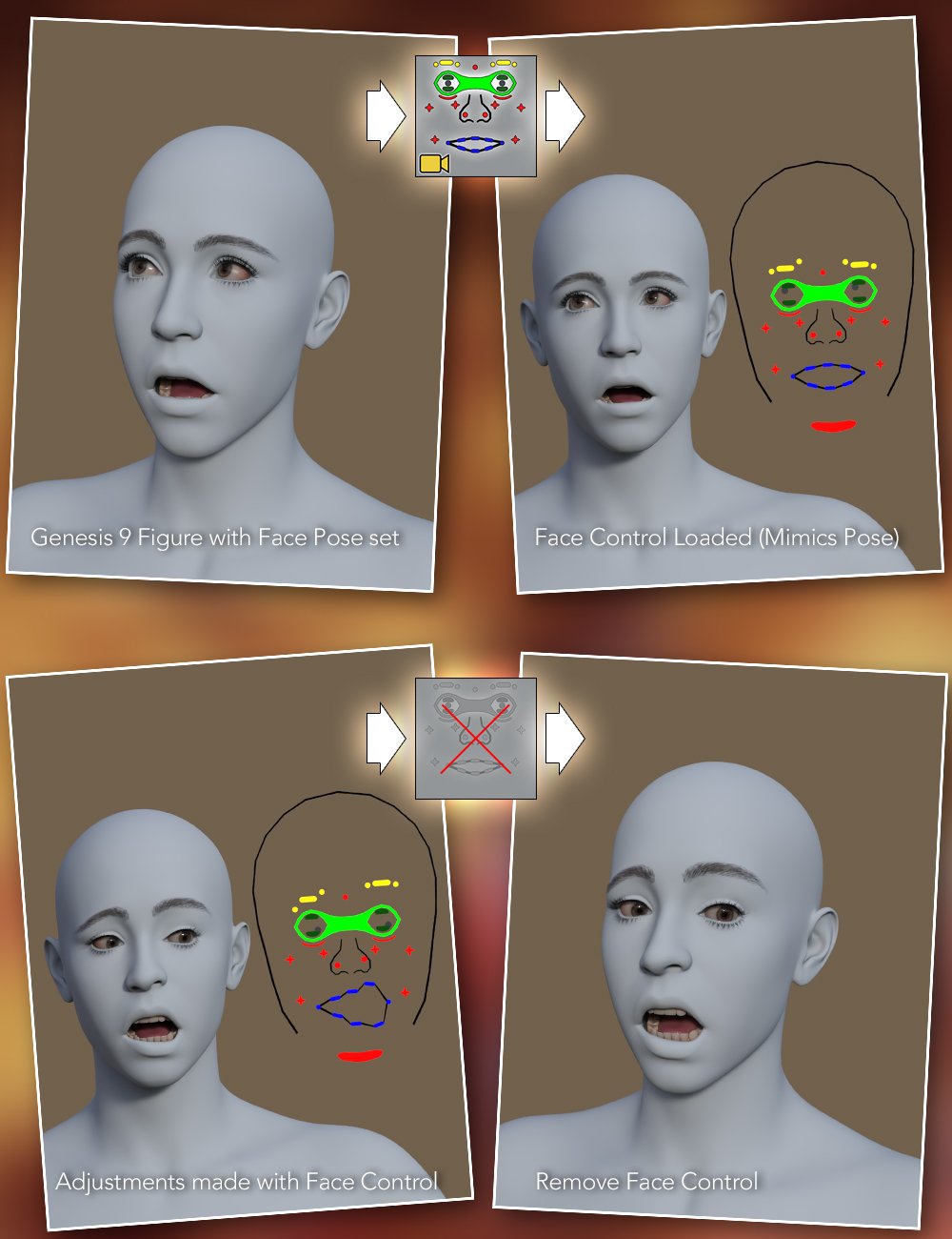 Face Control for Genesis 9 | Daz 3D