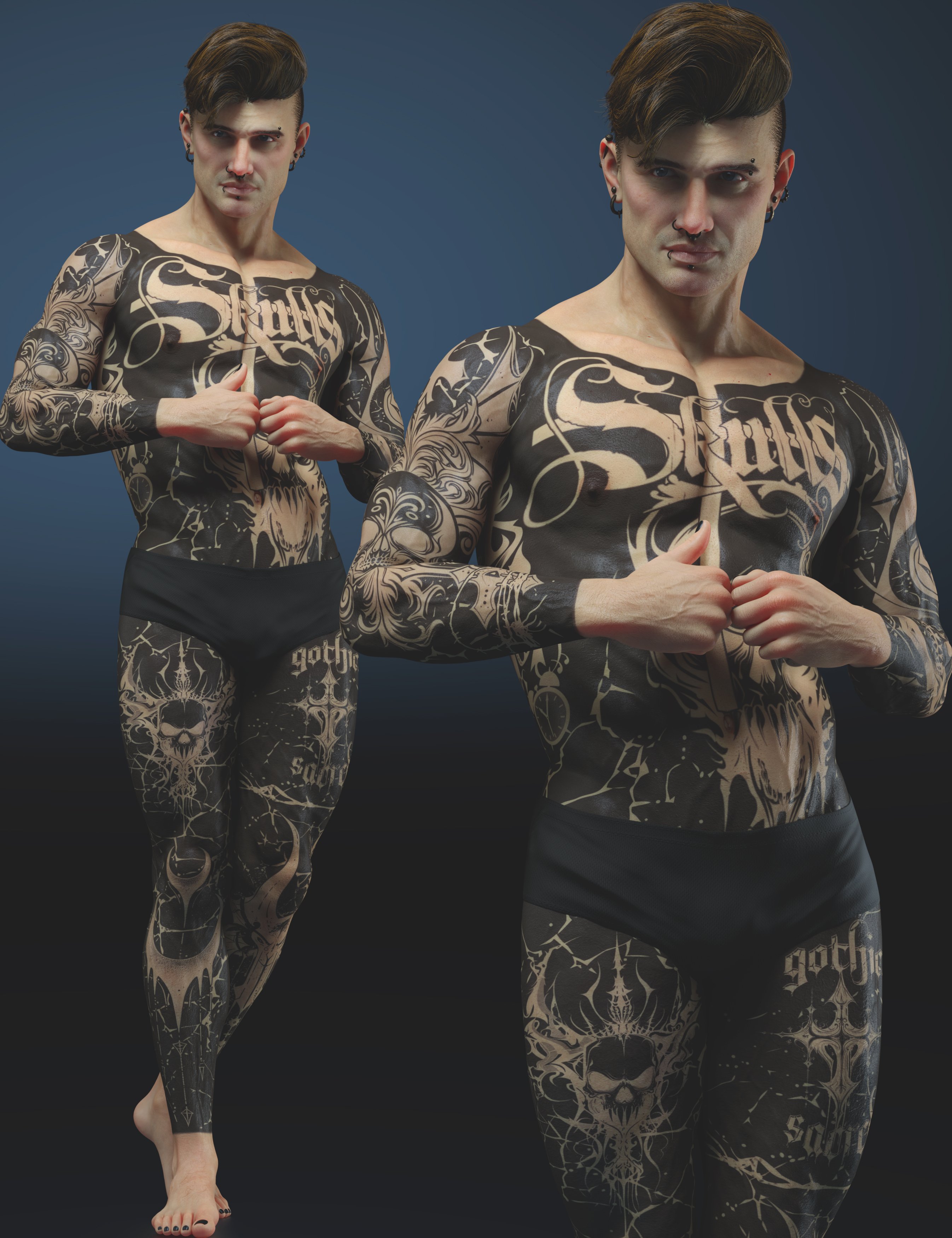 Sacred Collective Gothic Tattoos for Genesis 9 | Daz 3D