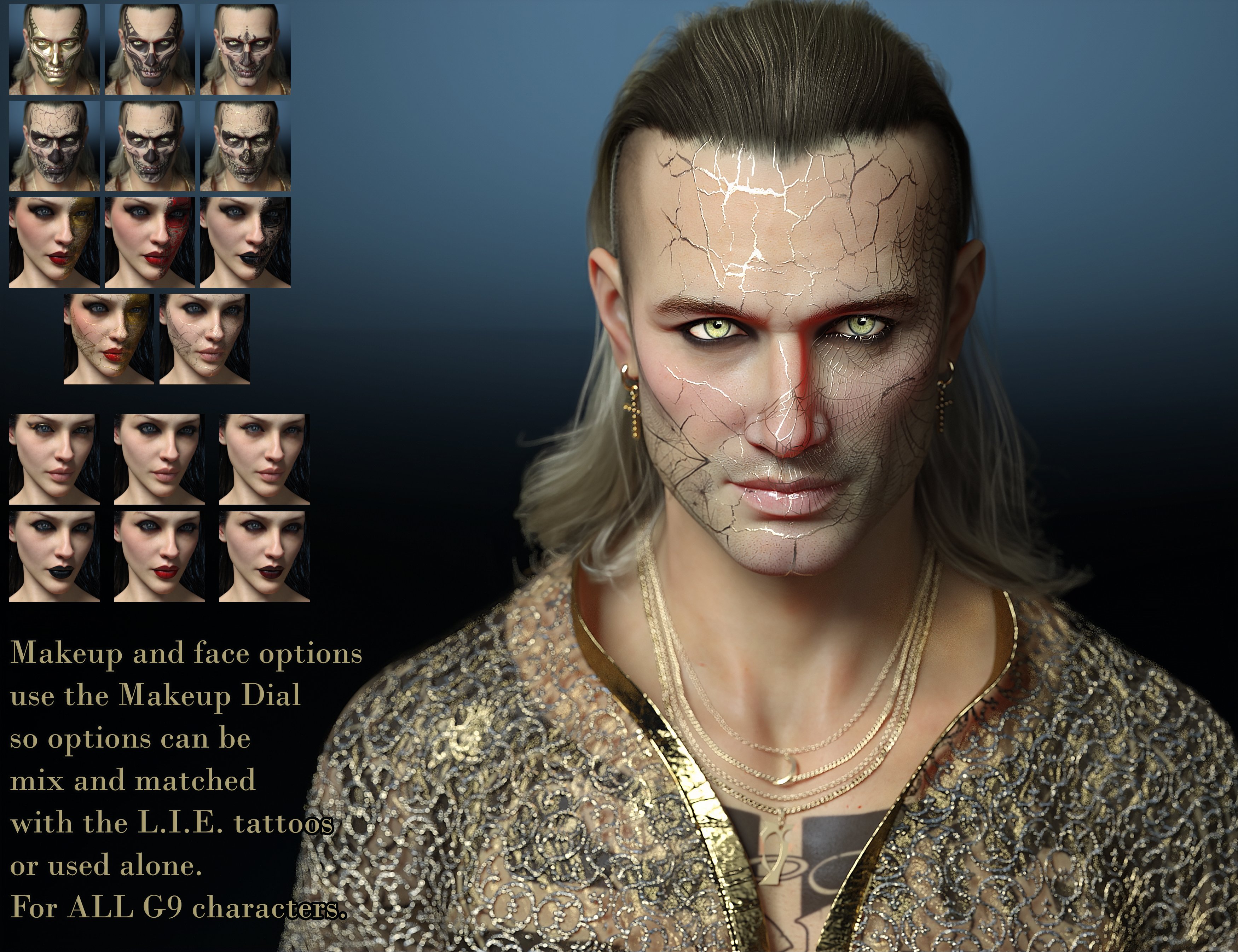 Sacred Collective Gothic Tattoos for Genesis 9 | Daz 3D