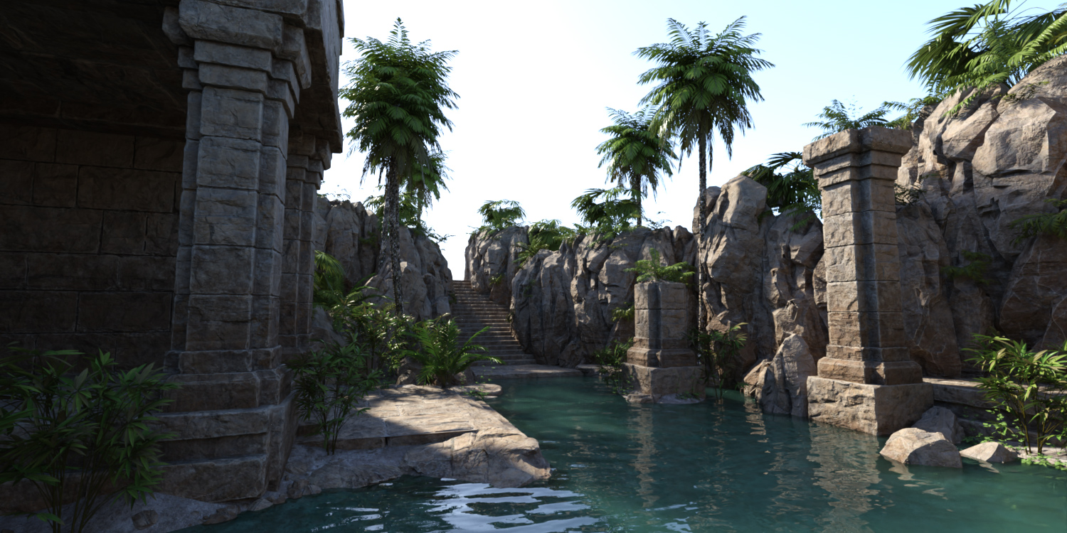 Lights And Cameras For Temple Of Tranquility | Daz 3D