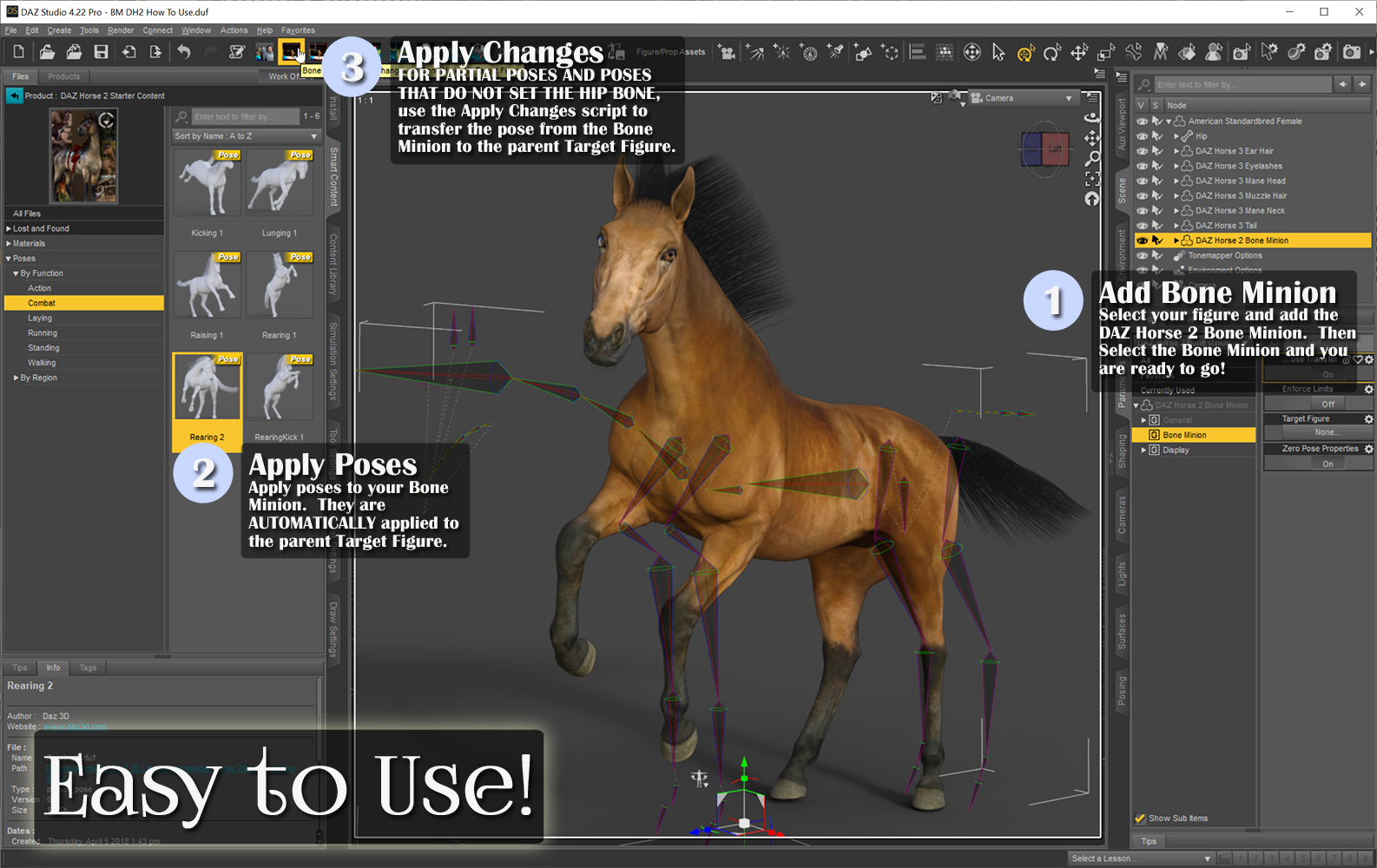 Bone Minion for DAZ Horse 2 Poses | Daz 3D