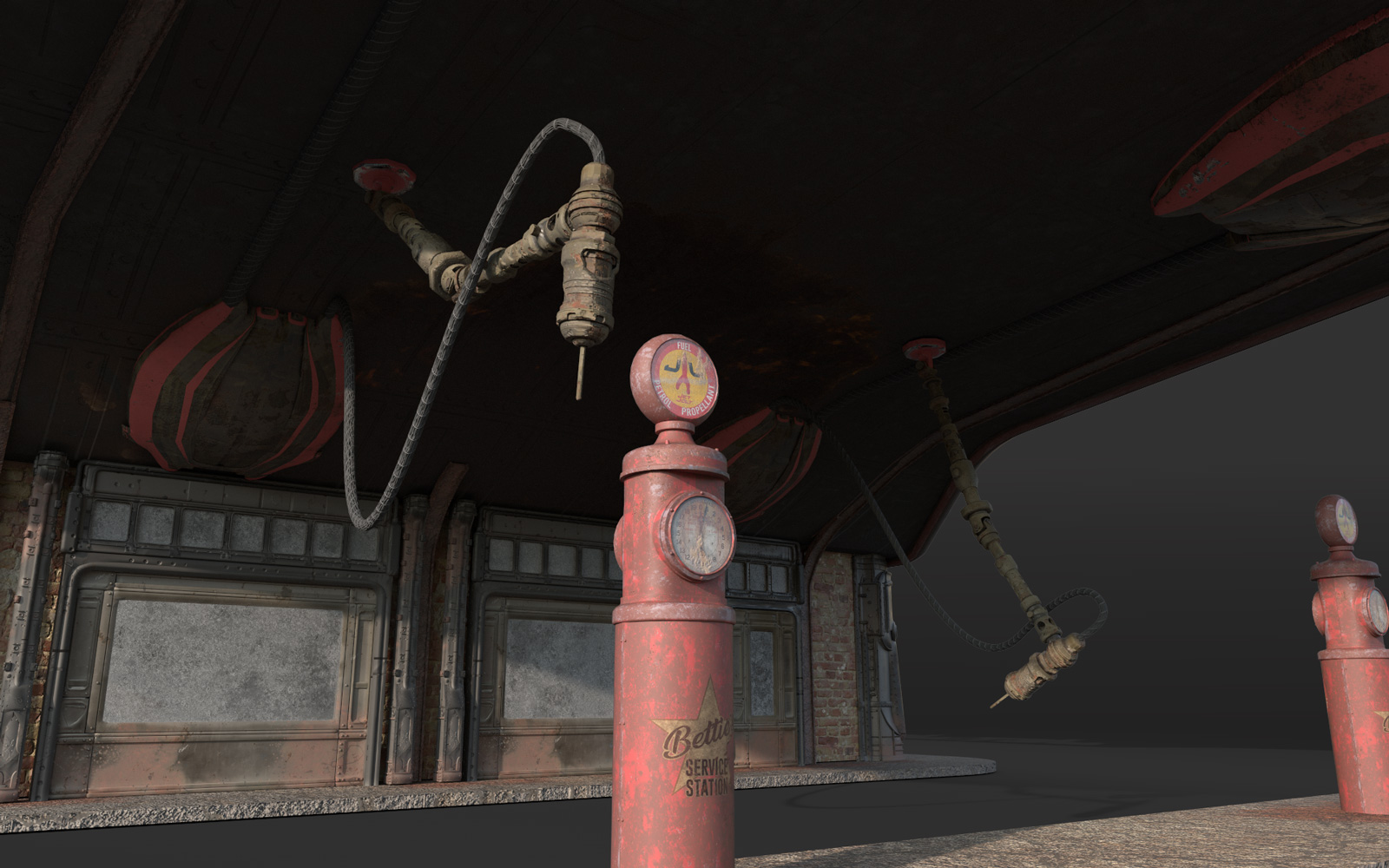 Collapse Gas Station | Daz 3D