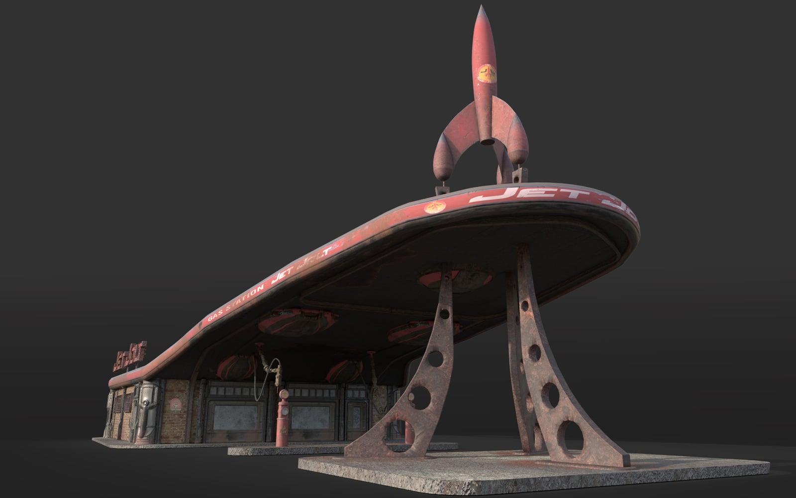 Collapse Gas Station | Daz 3D