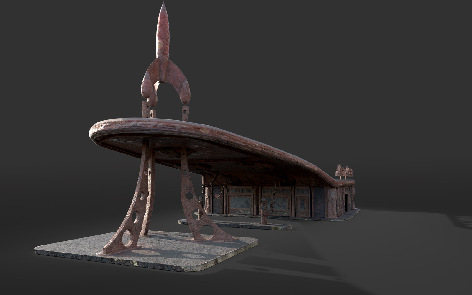 Collapse Gas Station | Daz 3D