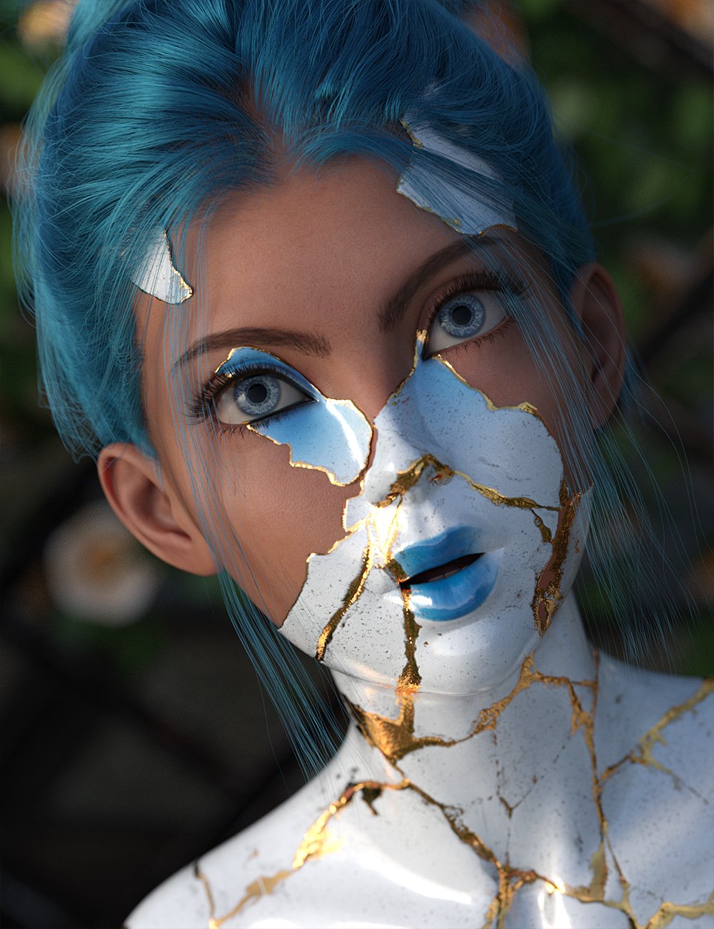 Kintsugi Inspired Skin Builder for Genesis 9 | Daz 3D