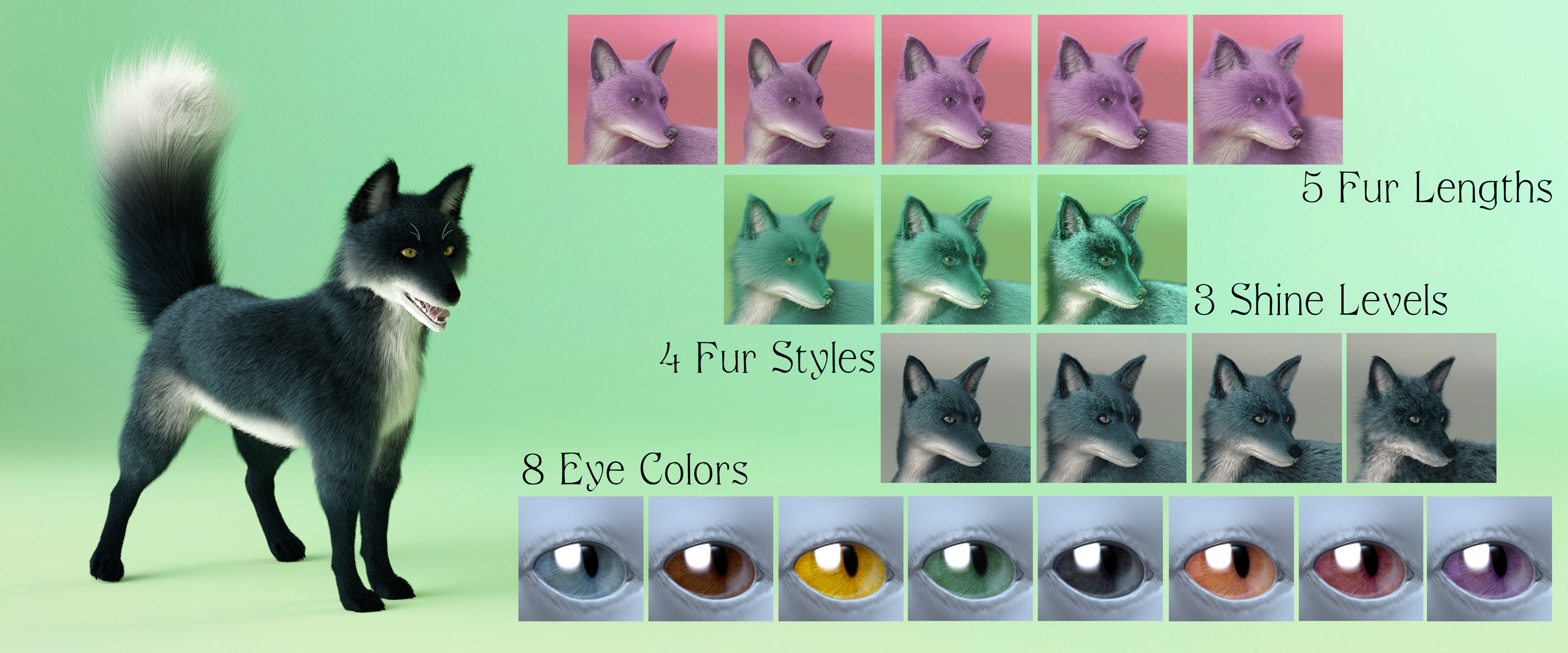 Immortal Heroes Huli Jing Colors for Oso Fox | Daz 3D