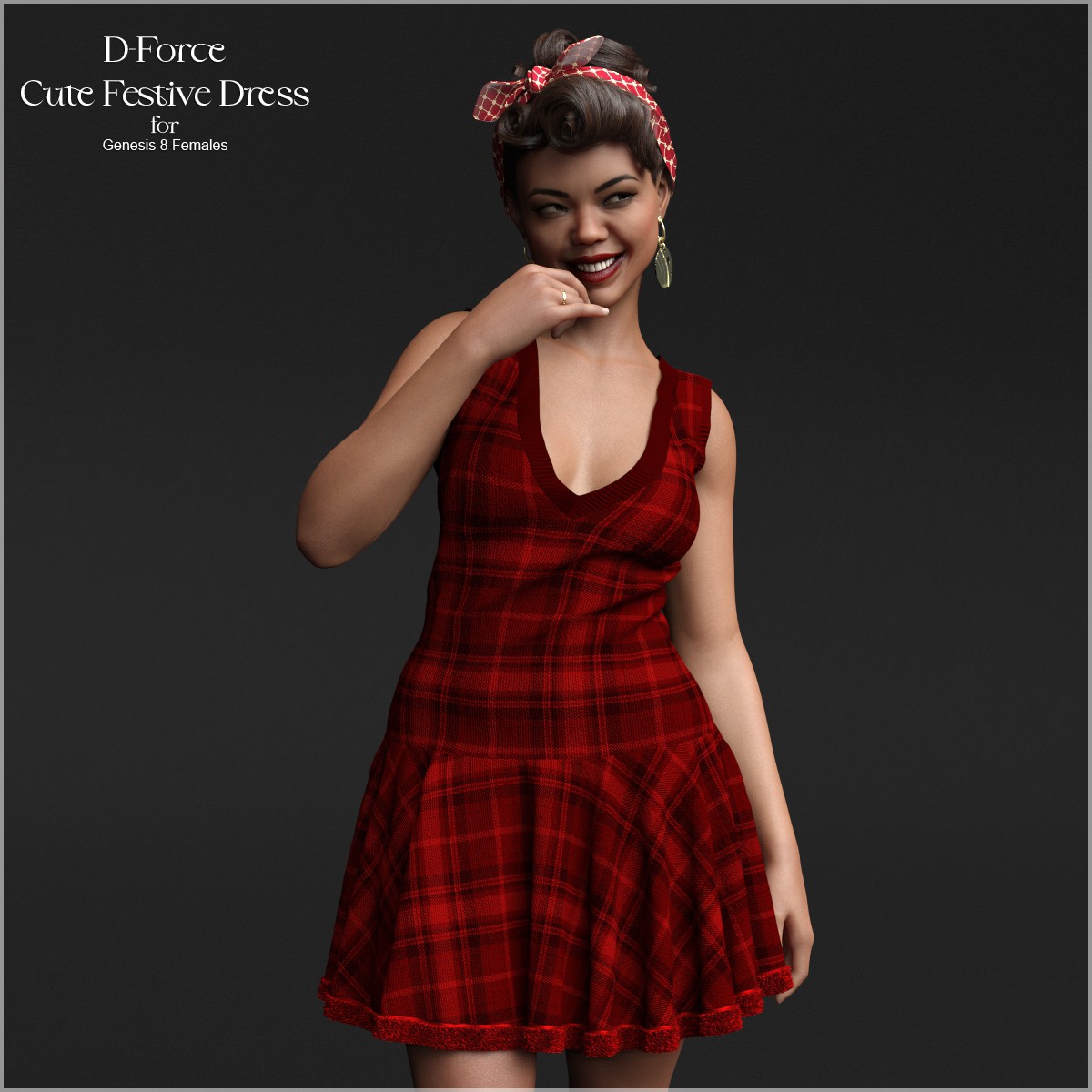 D Force Cute Festive Dress For G8f And G8 1f Daz 3d