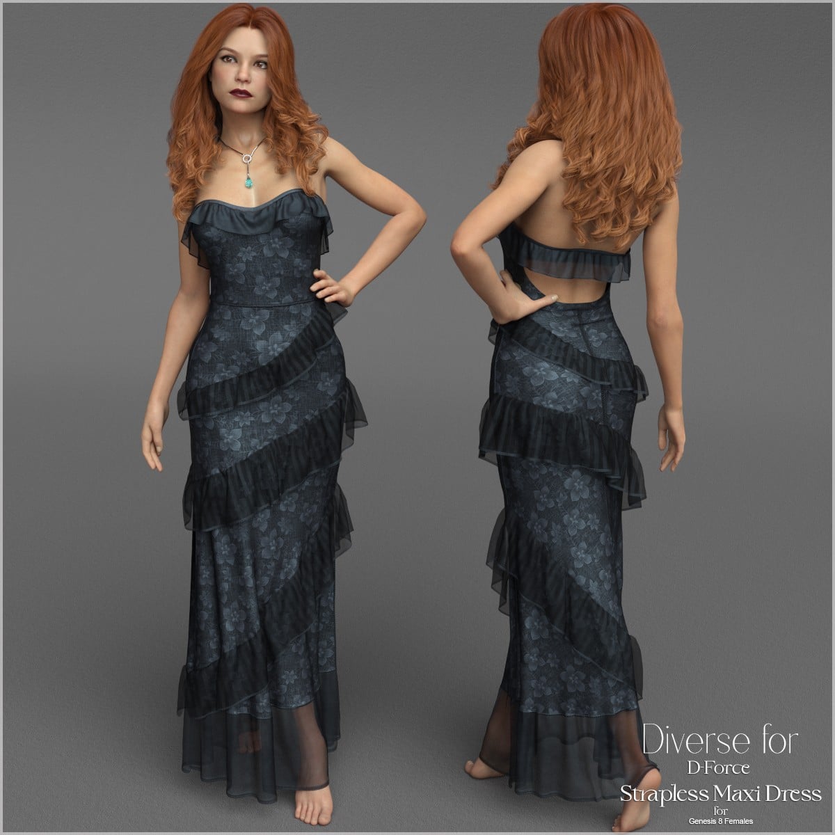 Diverse for Strapless MaxiDress | Daz 3D