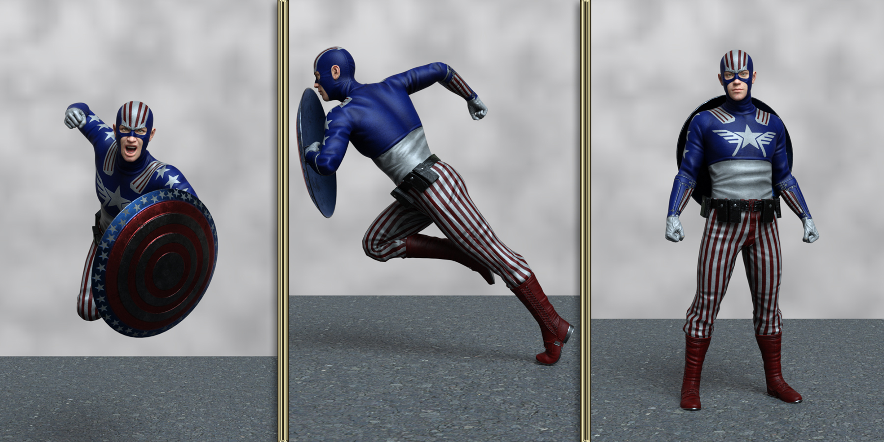 American Heroe Poses for Genesis 9 Masculine | Daz 3D
