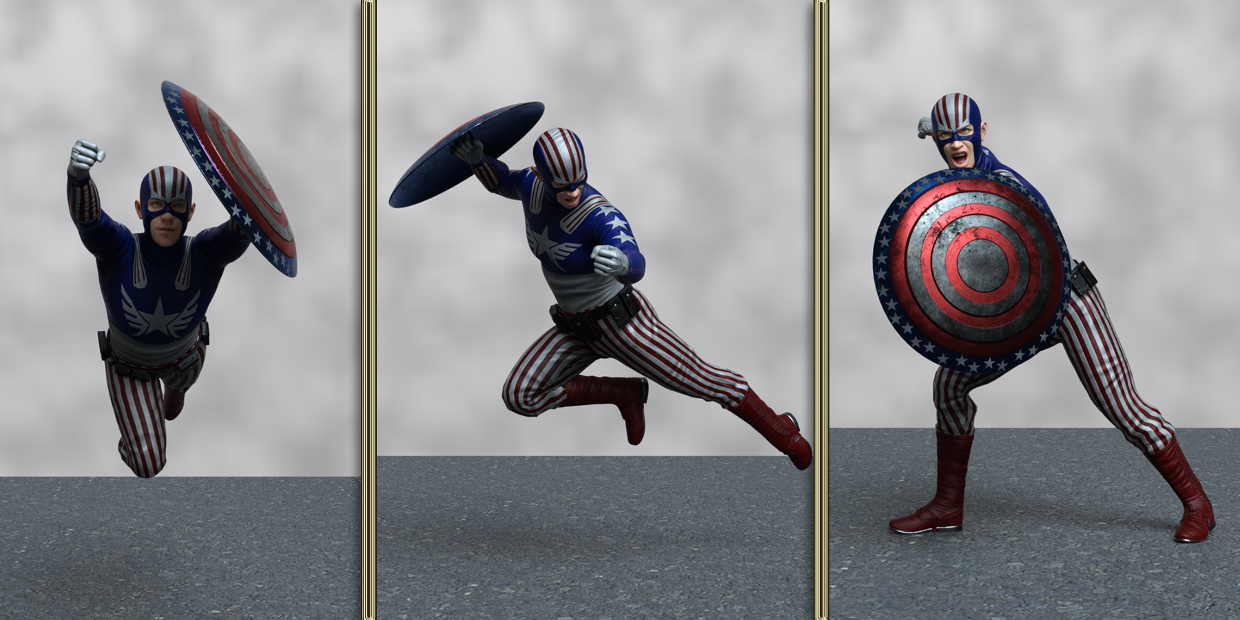 American Heroe Poses for Genesis 9 Masculine | Daz 3D