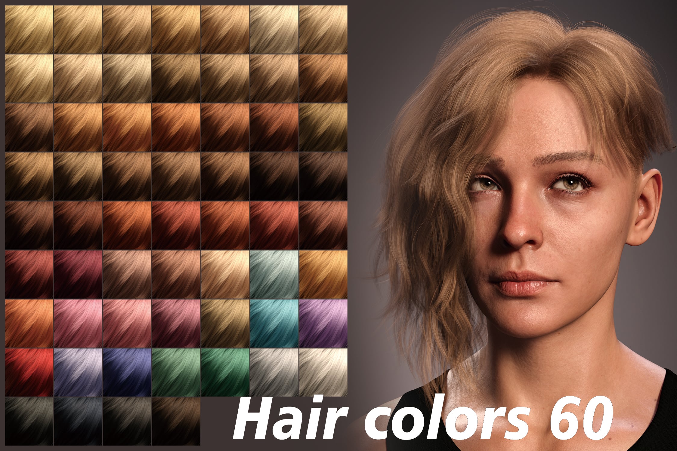FE Side Bangs Short Hair for Genesis 9 | Daz 3D