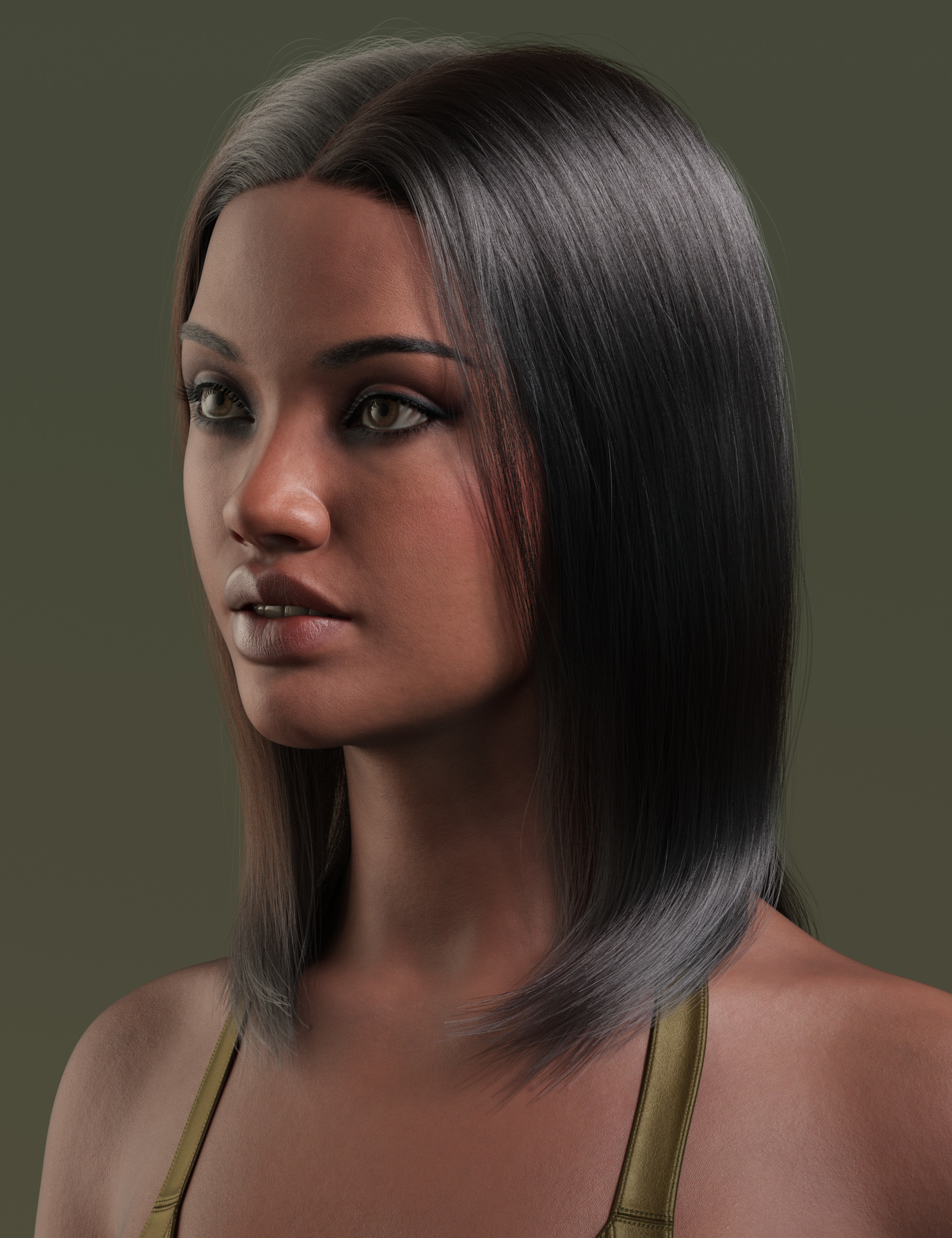 dForce Fine Medium Length Style Hair for Genesis 9 | Daz 3D