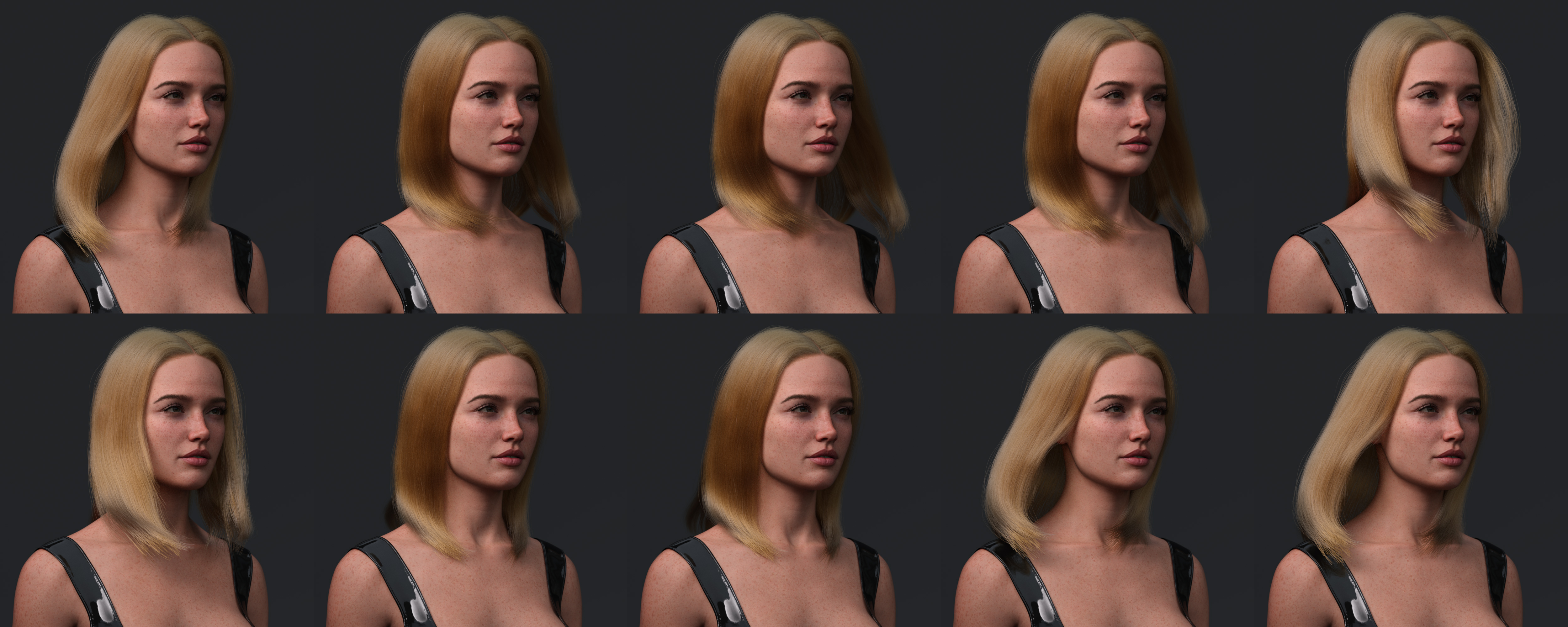 dForce Fine Medium Length Style Hair for Genesis 9 | Daz 3D