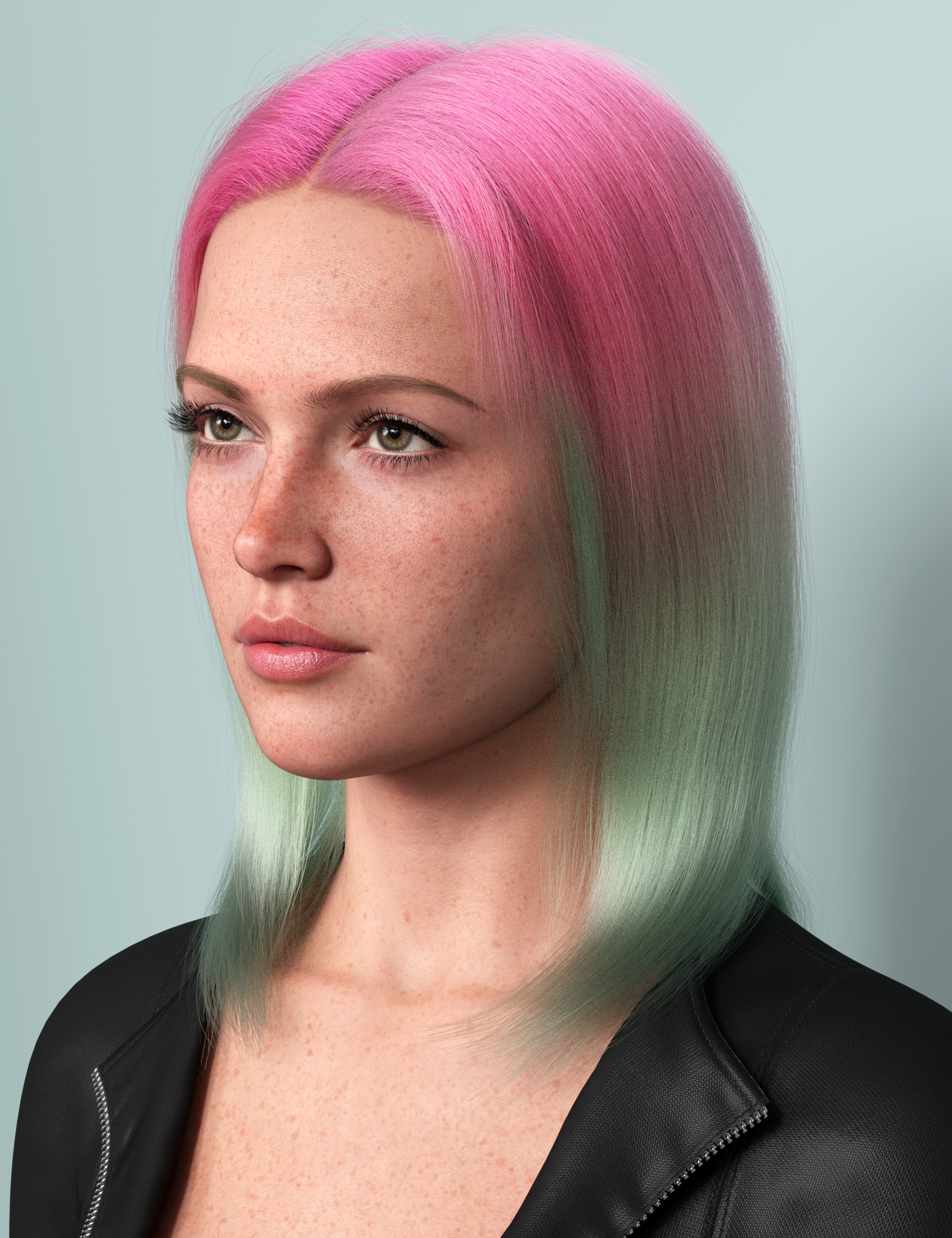 dForce Fine Medium Length Style Hair Color Expansion | Daz 3D