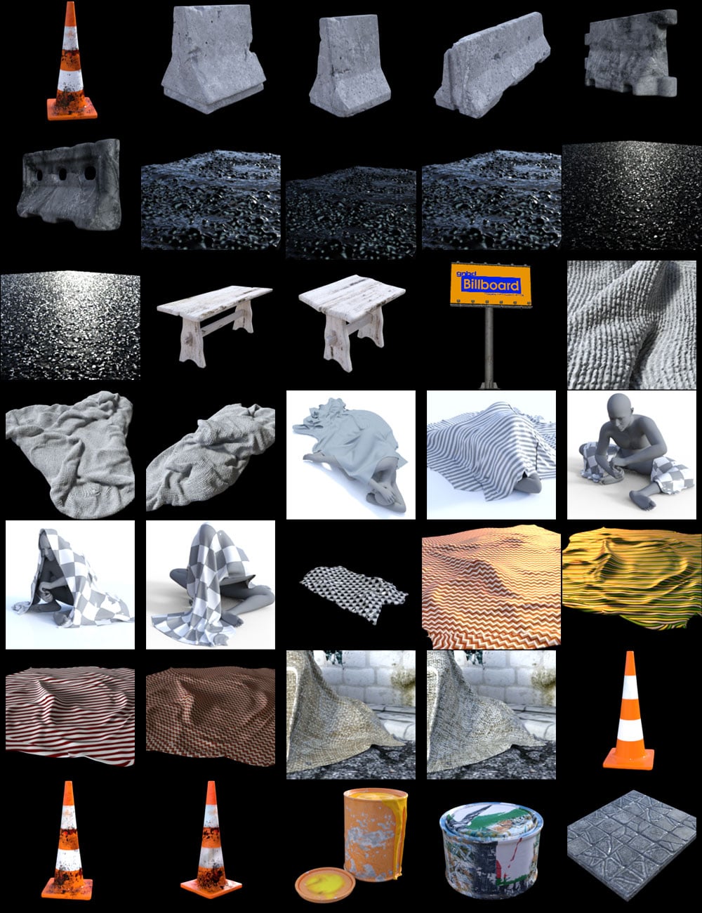 GNBD Homeless Road Essentials Props & Poses for Genesis 9 Base | Daz 3D