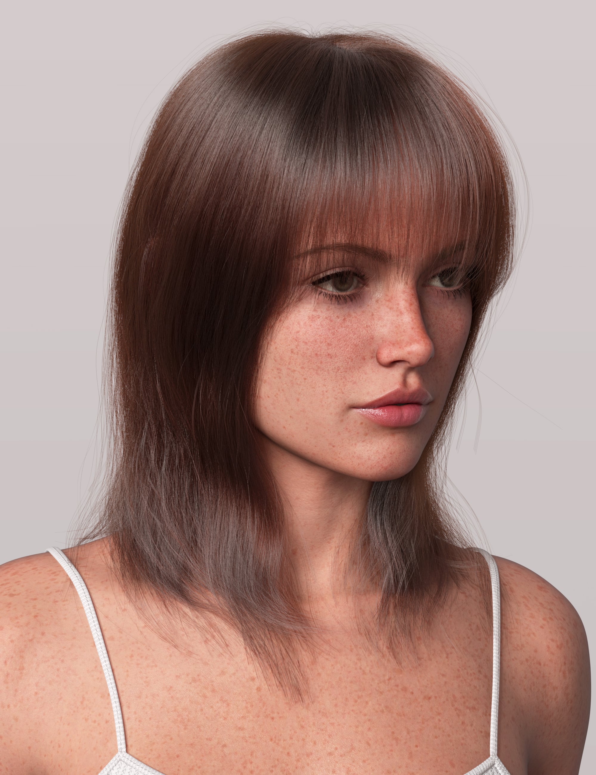 dForce Strand-Based Late Summer Bangs Style Hair for Genesis 9 | Daz 3D