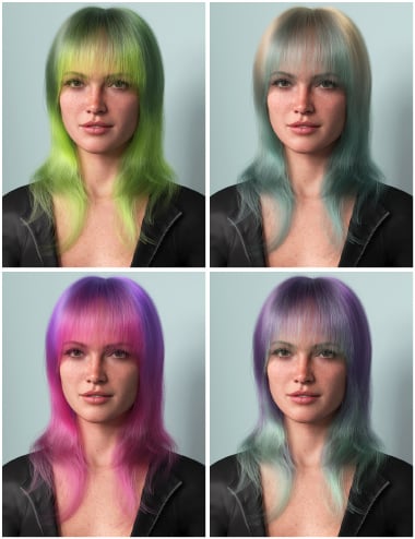 dForce Strand-Based Late Summer Bangs Style Hair Color Expansion | Daz 3D