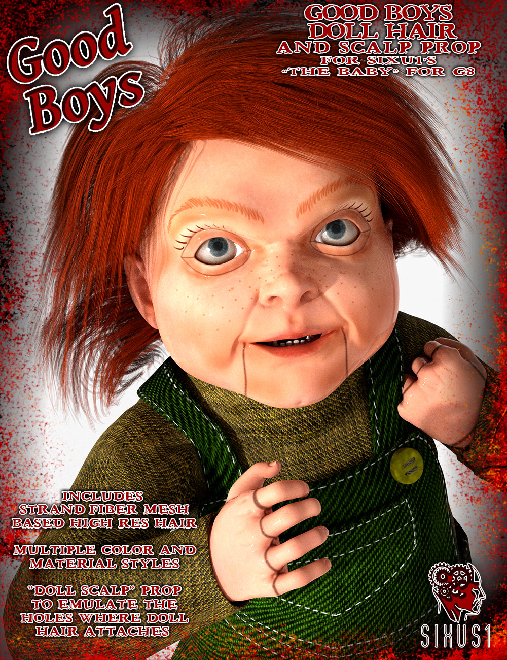 Good Boys Doll Hair for S1M Baby | Daz 3D
