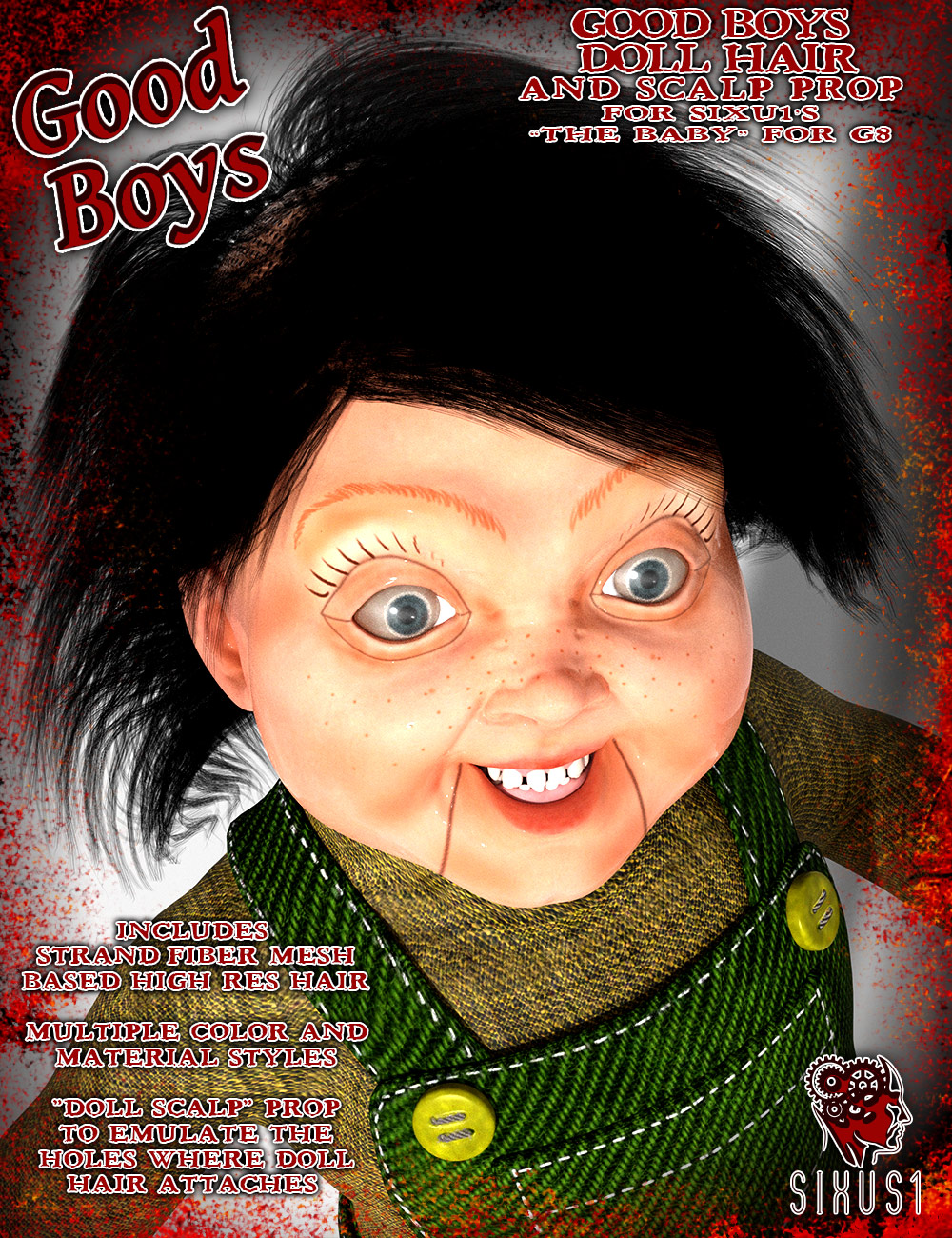Good Boys Doll Hair for S1M Baby | Daz 3D