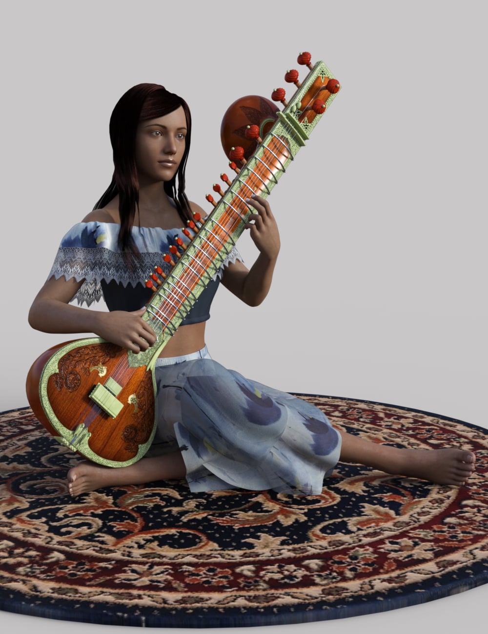 Sitar and Tabla | Daz 3D