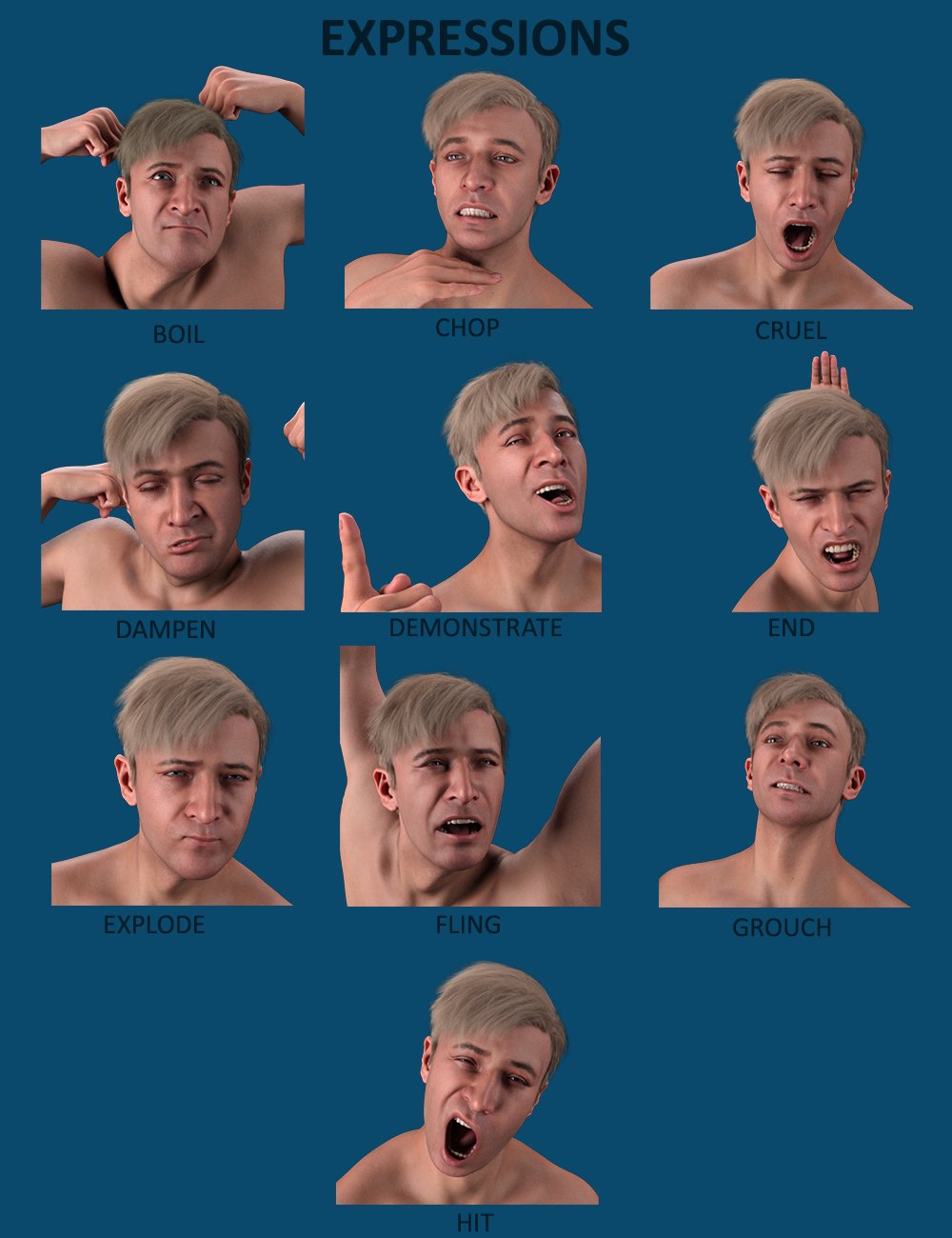 Getting Angry Poses and Expressions for Genesis 9 | Daz 3D