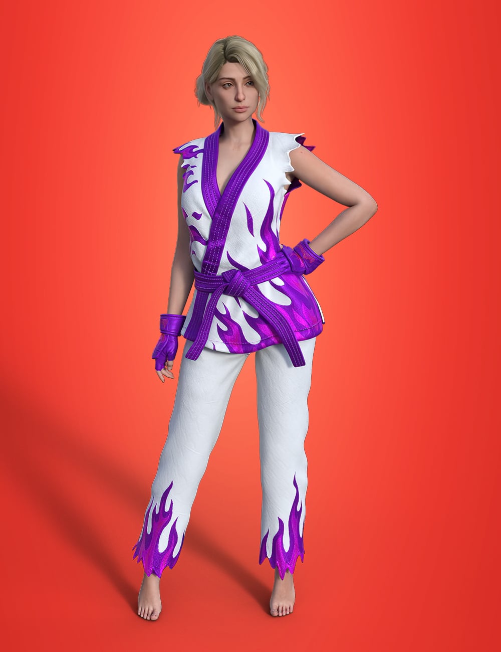 dForce Fiery Judo Outfit for Genesis 9 | Daz 3D