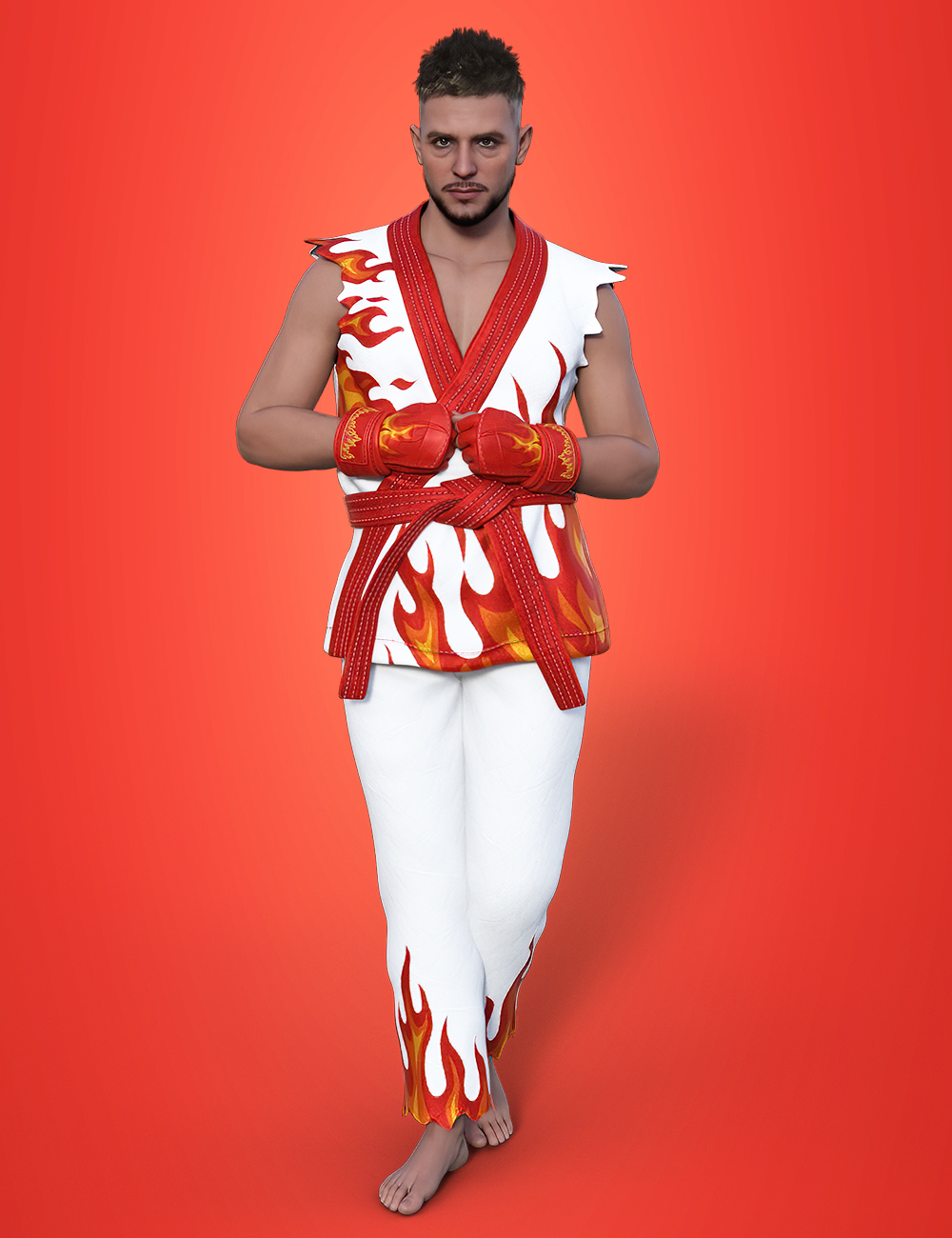 dForce Fiery Judo Outfit for Genesis 9 | Daz 3D