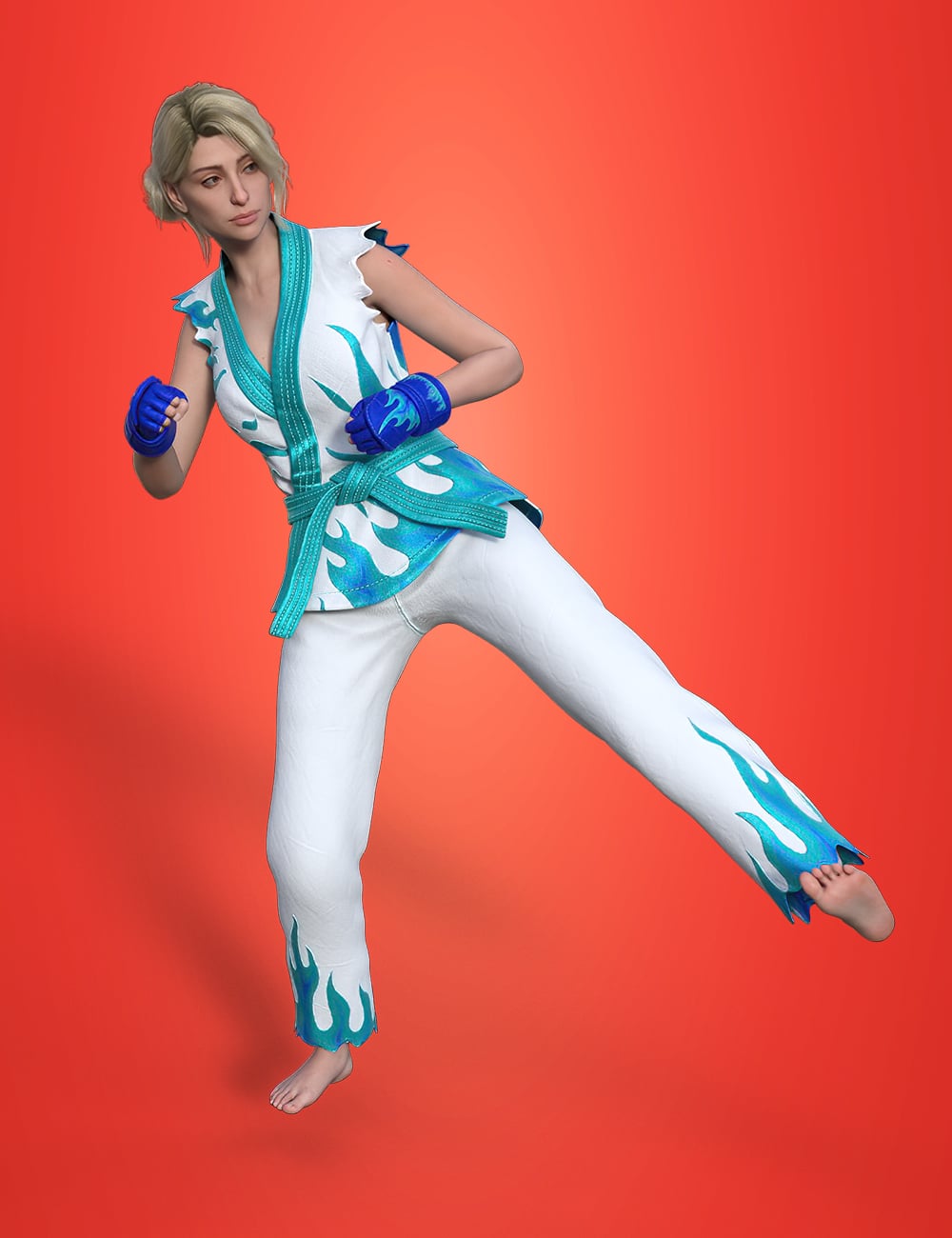 dForce Fiery Judo Outfit for Genesis 9 | Daz 3D
