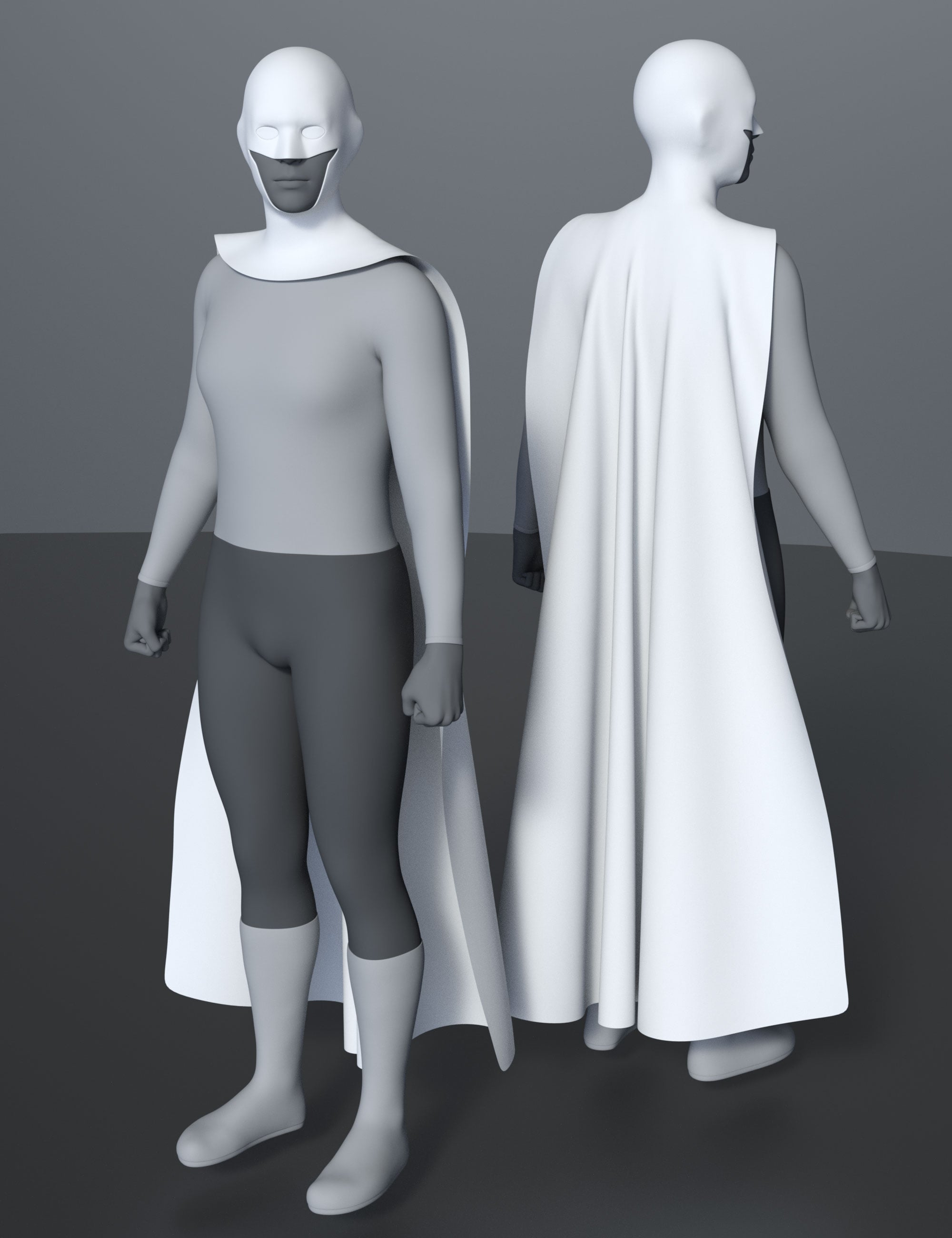 Cape And Cowl 004 MMKB Genesis 9 dForce | Daz 3D