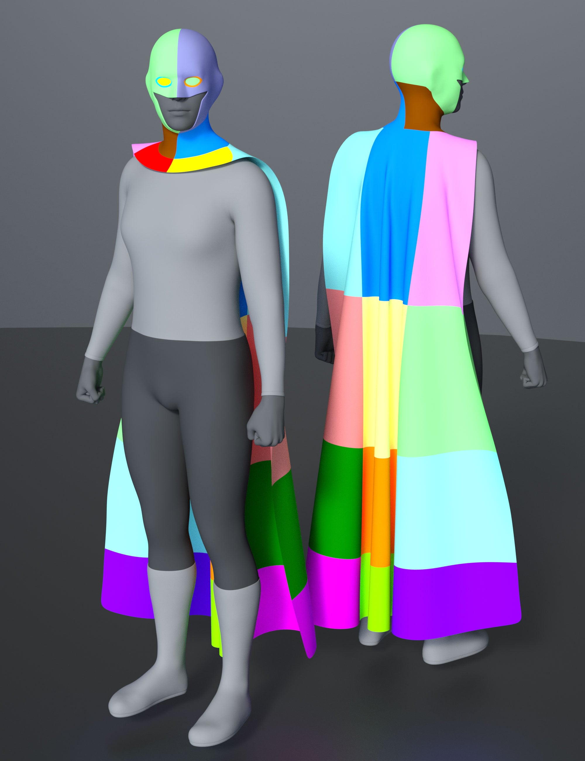Cape And Cowl 004 MMKB Genesis 9 dForce | Daz 3D