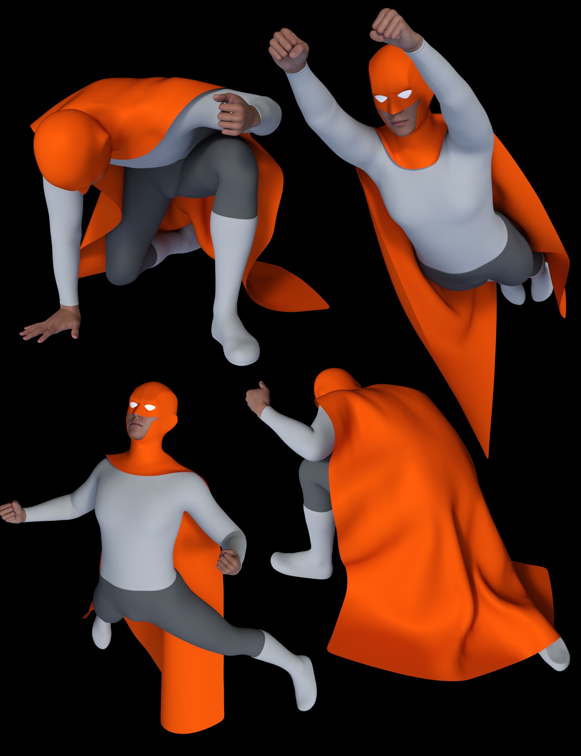 Cape And Cowl 004 MMKB Genesis 9 dForce | Daz 3D