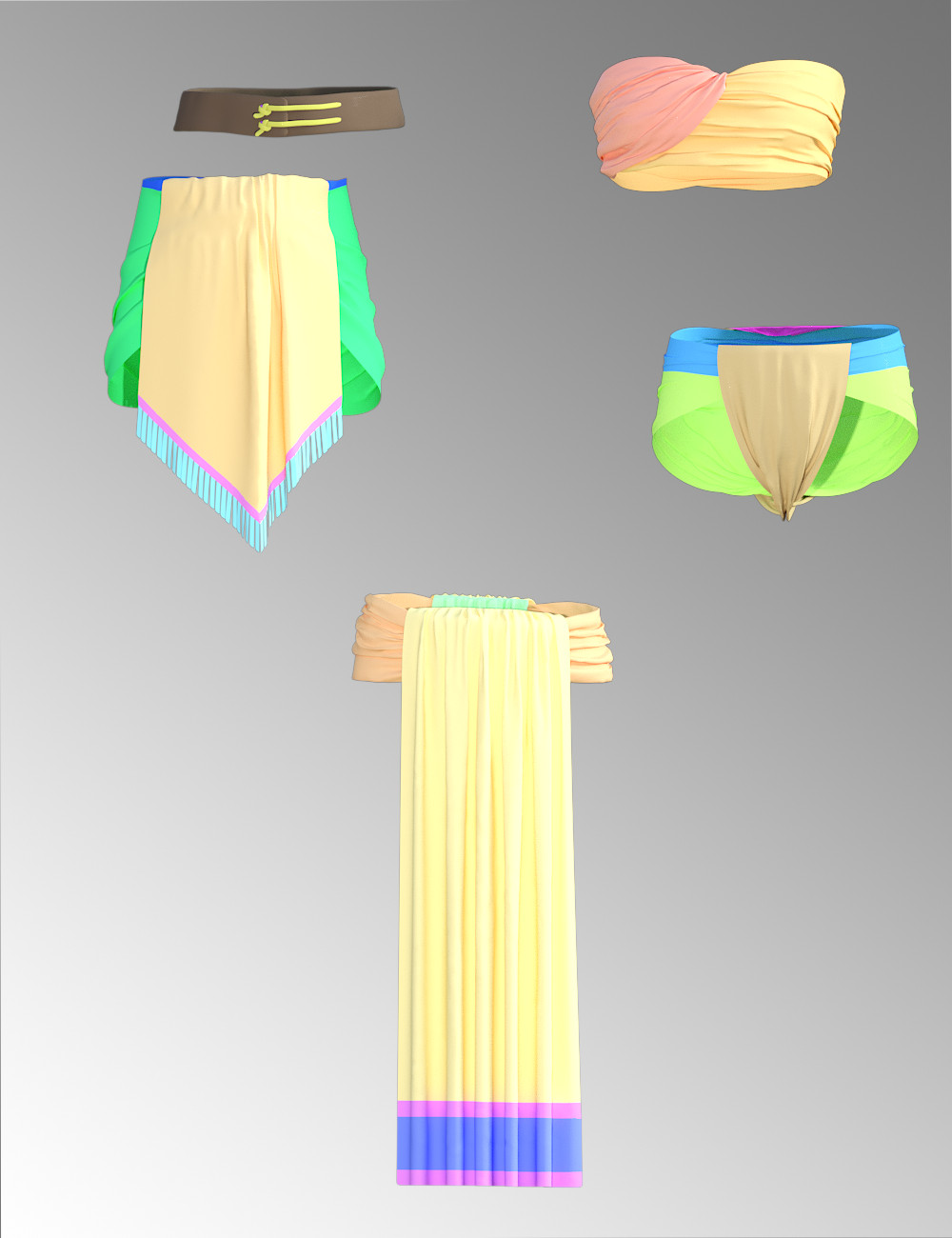 dForce Simple Loincloth for Genesis 9 and 8 | Daz 3D