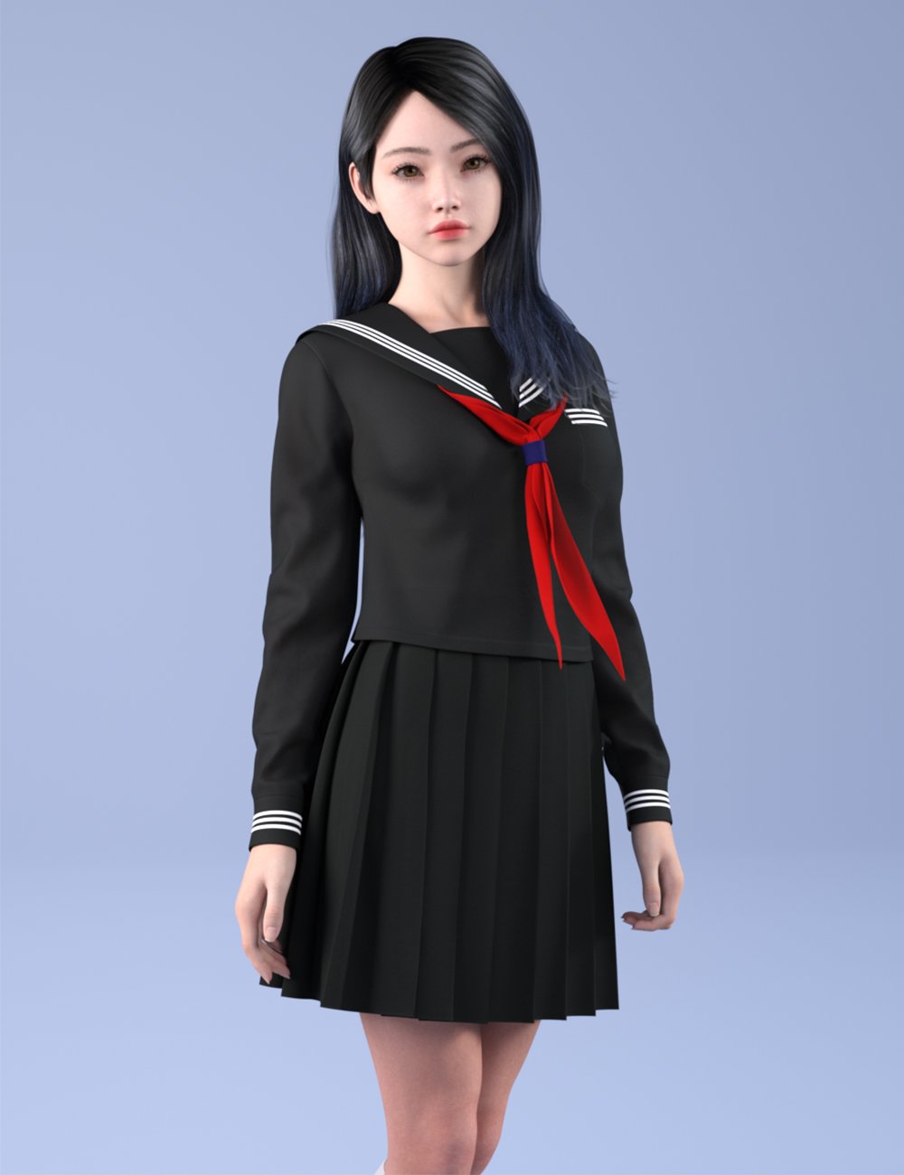 dForce HnC24 JP School Uniform Outfits for Genesis 9 | Daz 3D