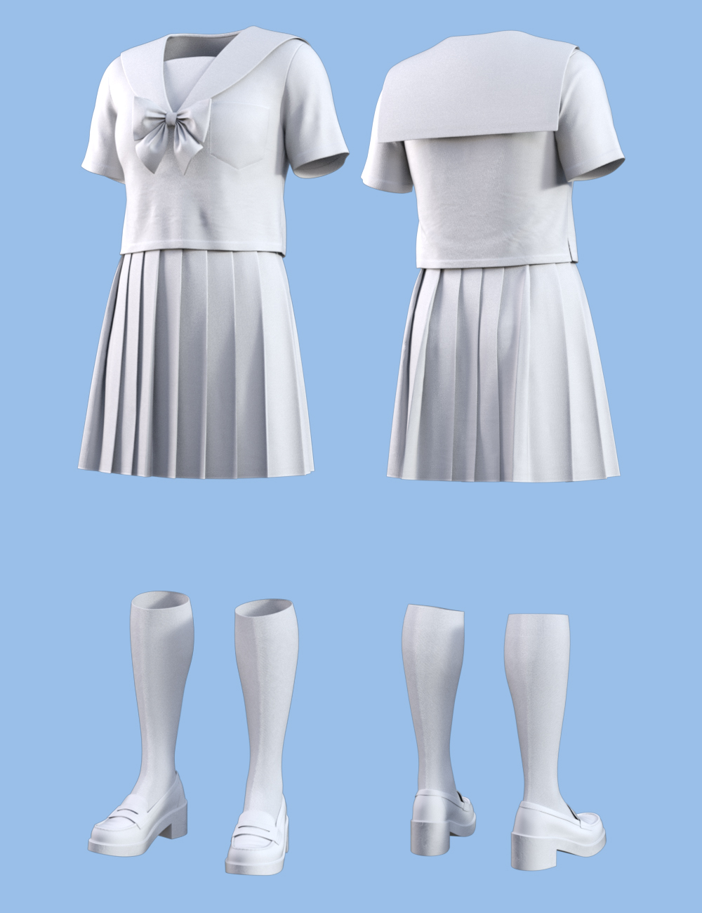 dForce HnC24 JP School Uniform Outfits for Genesis 9 | Daz 3D
