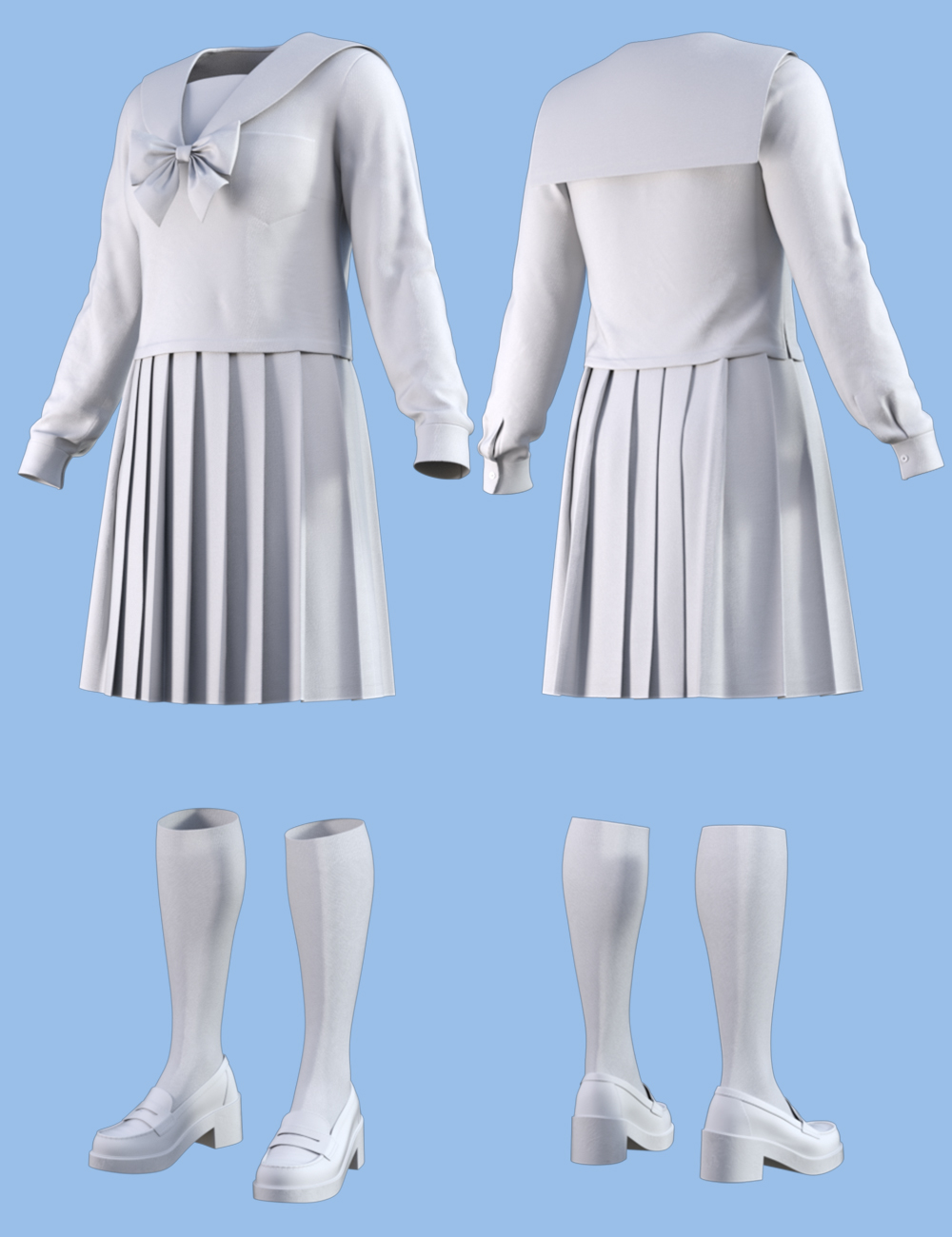 dForce HnC24 JP School Uniform Outfits for Genesis 9 | Daz 3D