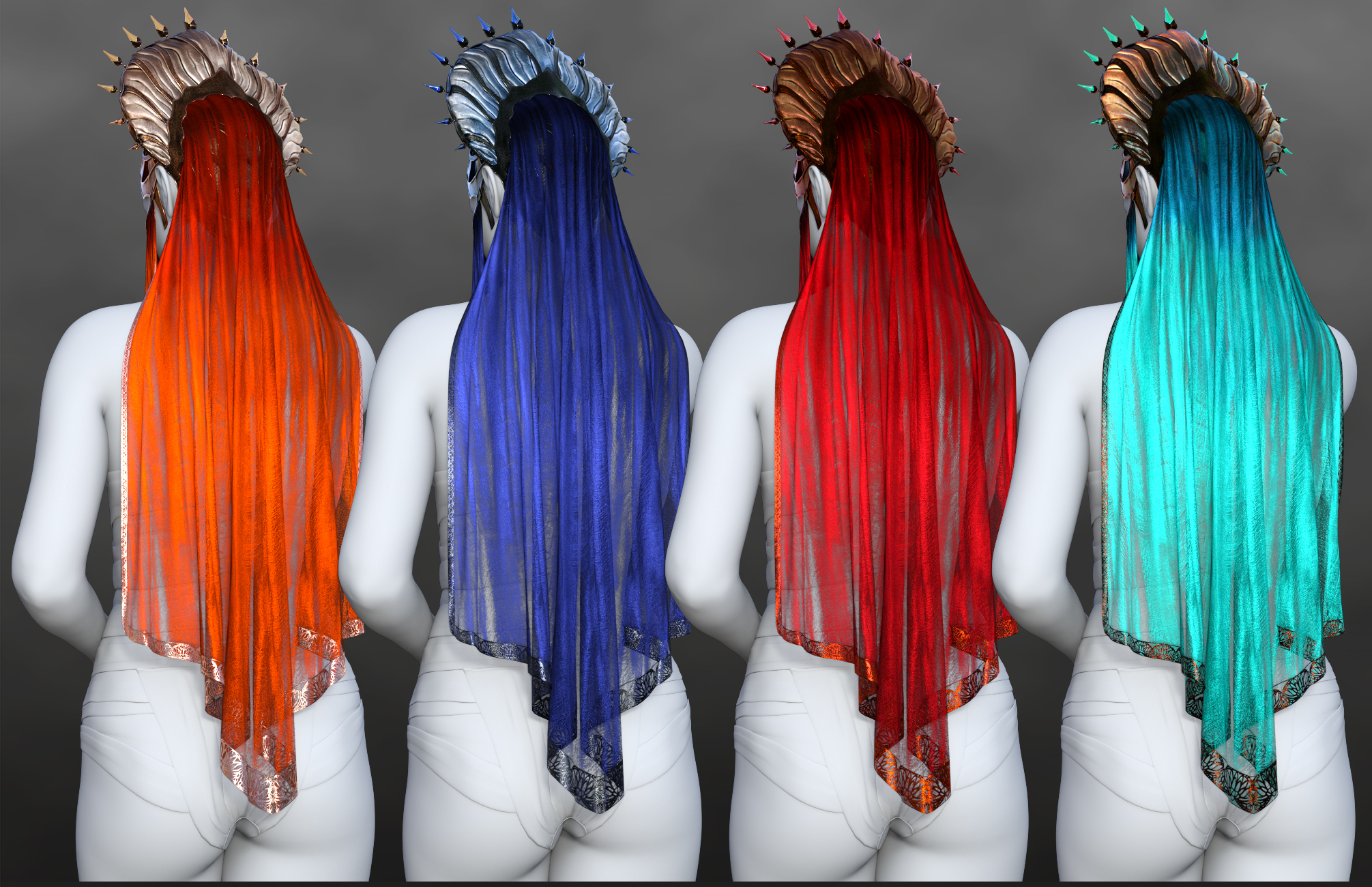 dForce Zathna Headdress and Fingercaps | Daz 3D