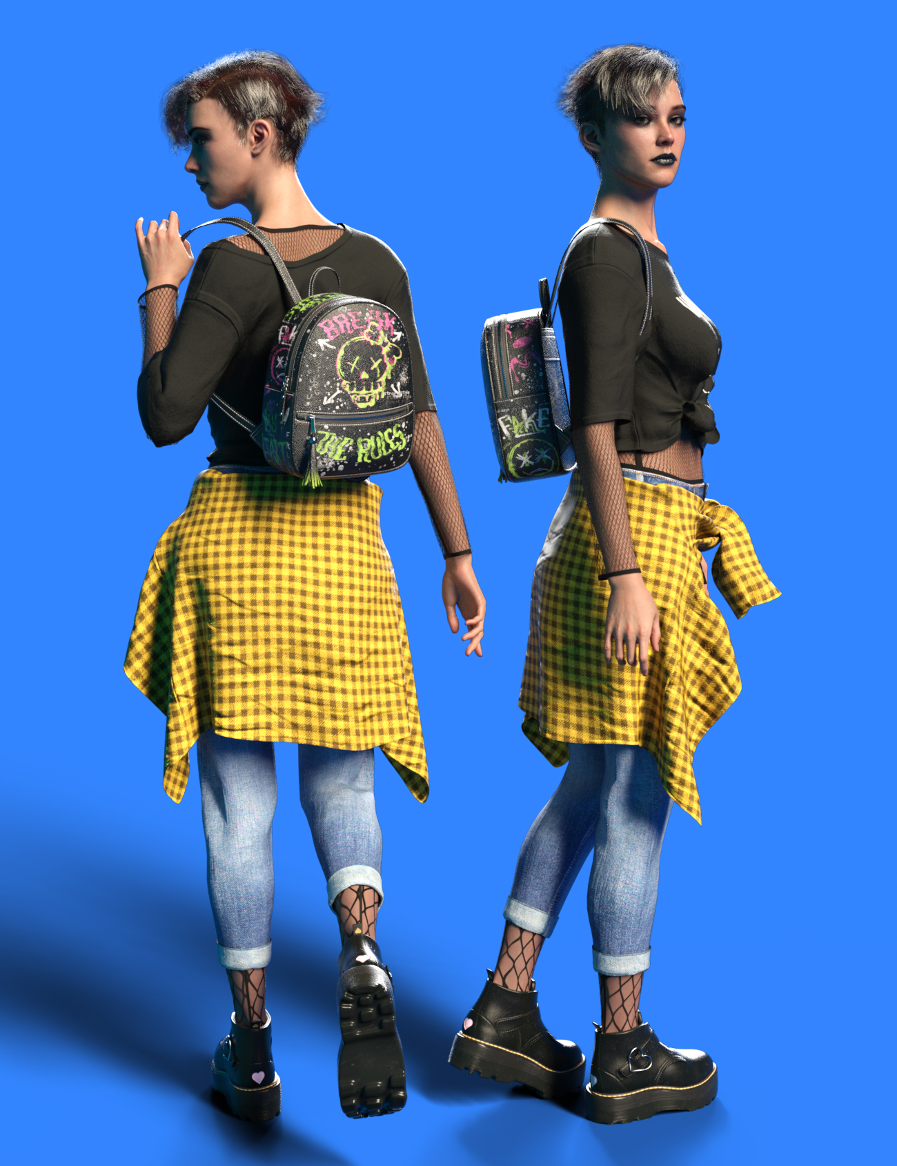 SE Cute Backpack and Pose Set for Genesis 9 and 8 Female | Daz 3D