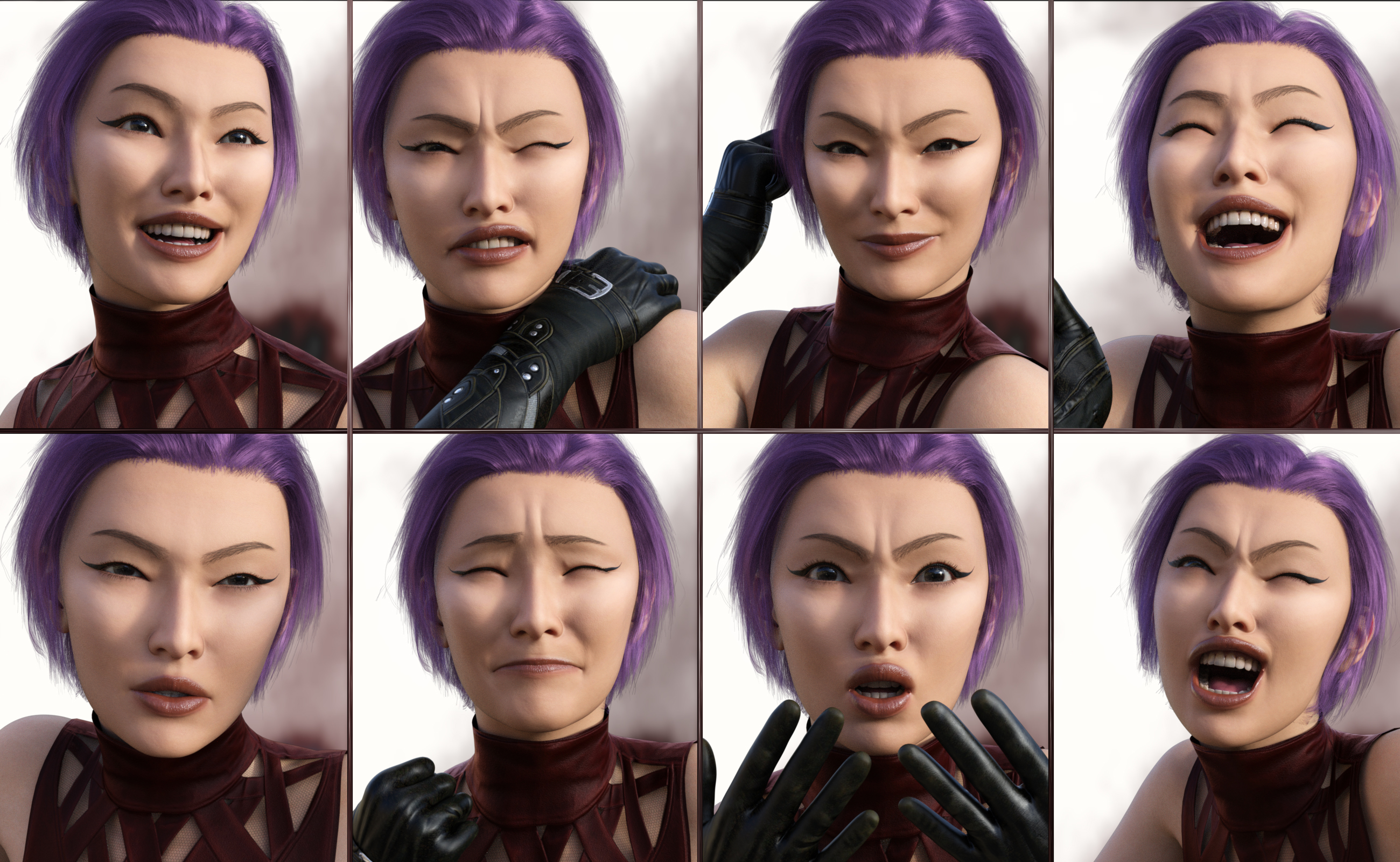 JW Ninja Warrior Expressions for Kaede 9 | Daz 3D